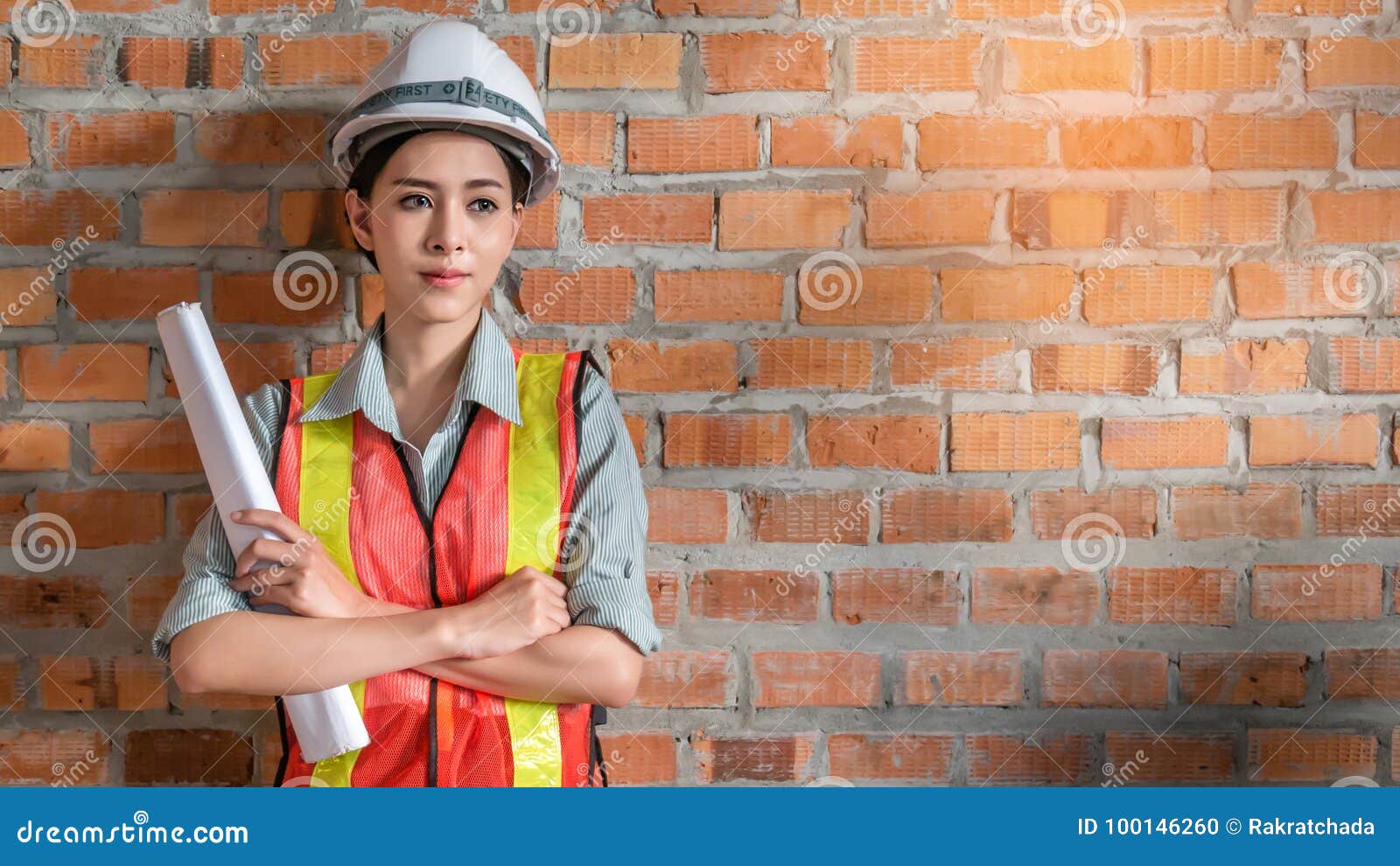 Portrait of Beautiful Woman Enginee Stock Photo - Image of factory ...
