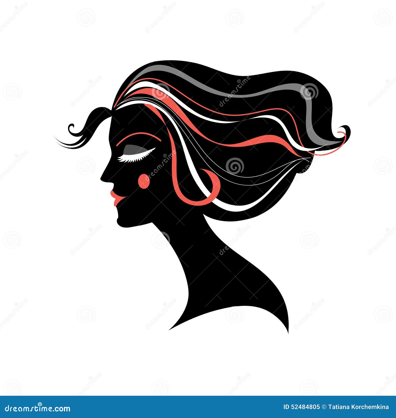 Portrait of a Beautiful Woman Stock Vector - Illustration of fashion ...