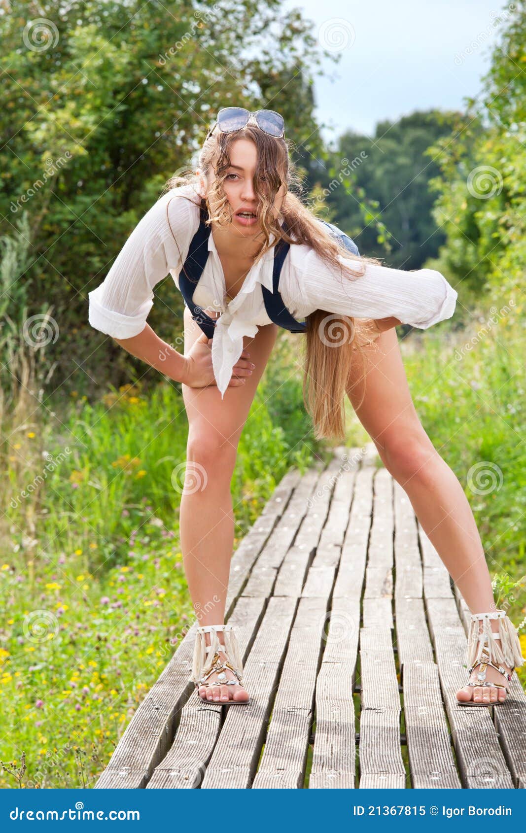 Portrait Of The Beautiful Woman Outdoors Stock Image Image Of Lady
