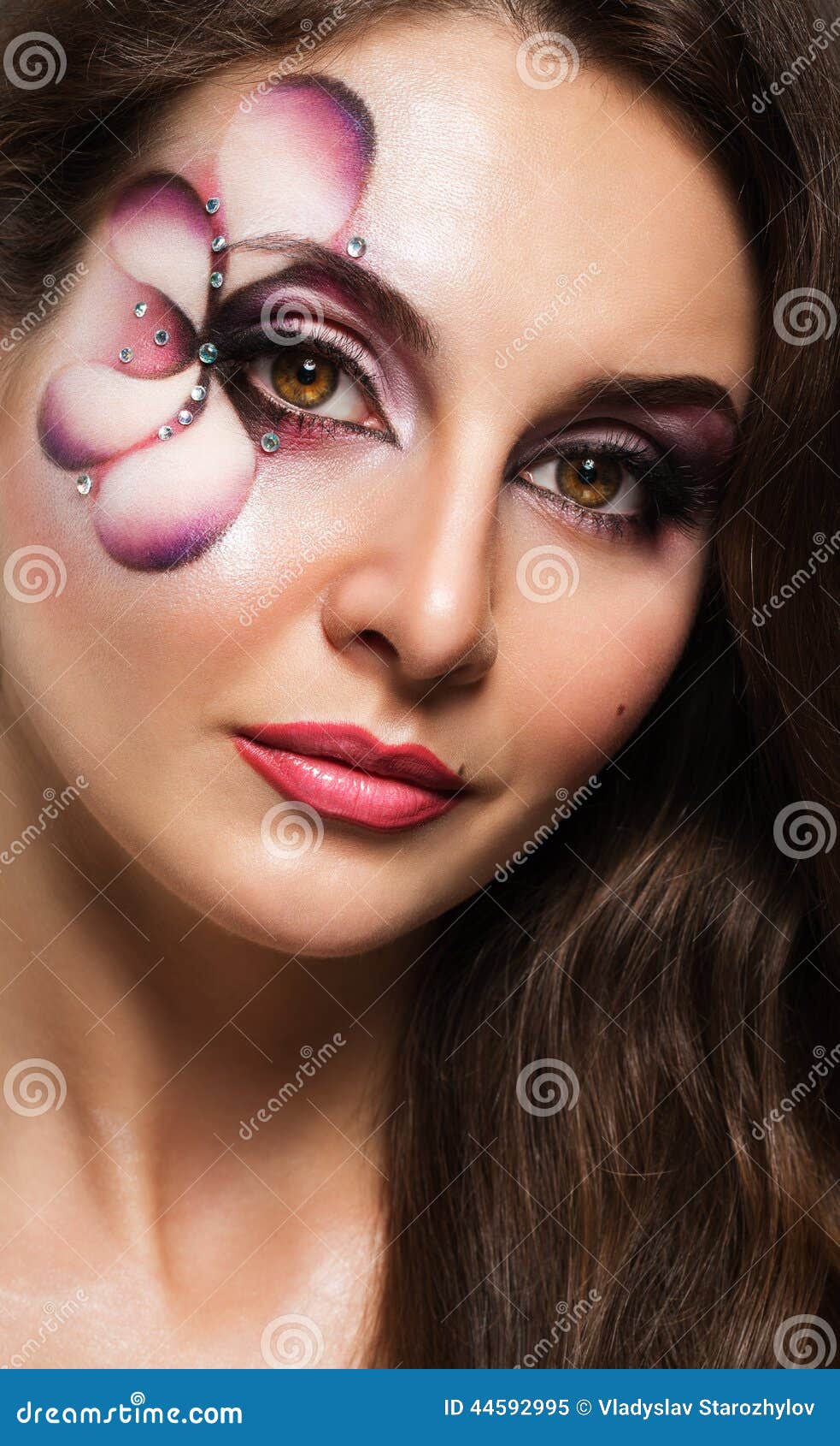 Portrait of Beautiful Woman with Professional Makeup Stock Image ...