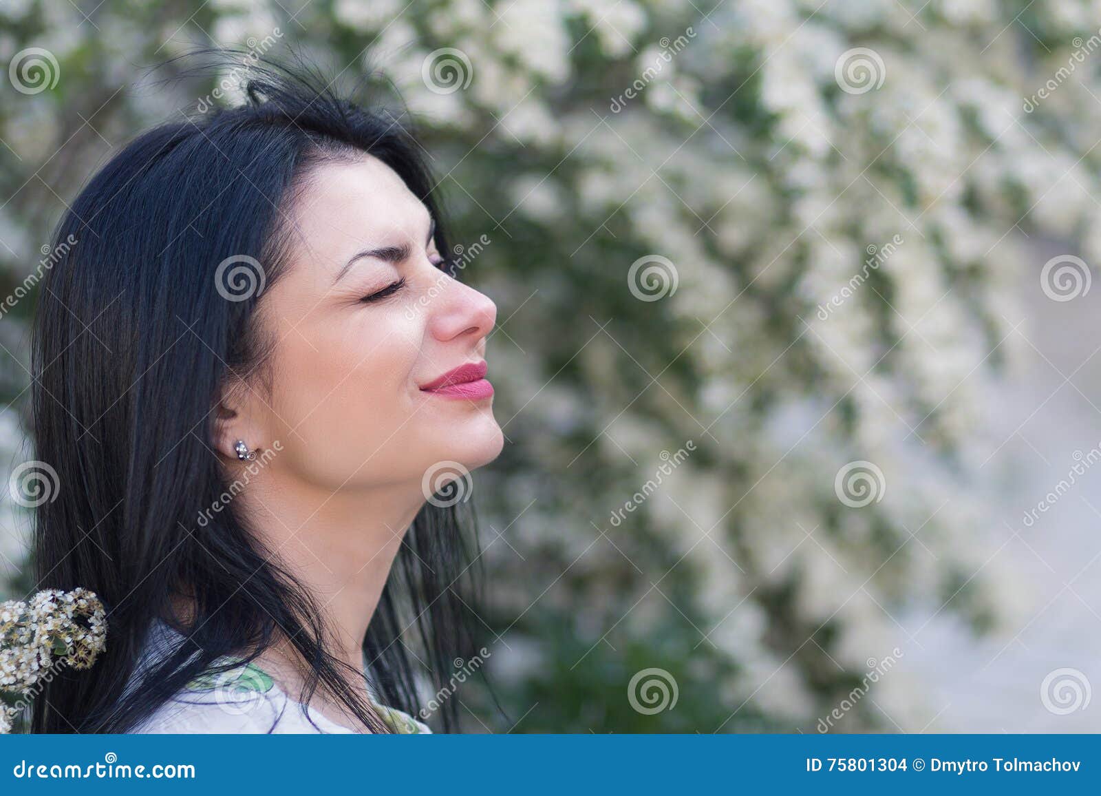 Portrait of a Beautiful Woman in Profile Stock Photo - Image of natural ...