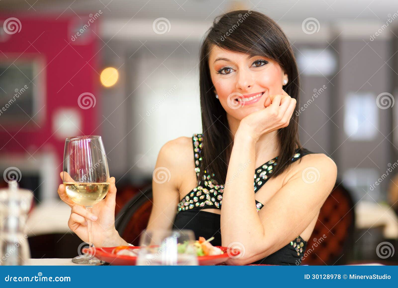 Woman in a restaurant stock photo. Image of concept, cellar - 30128978