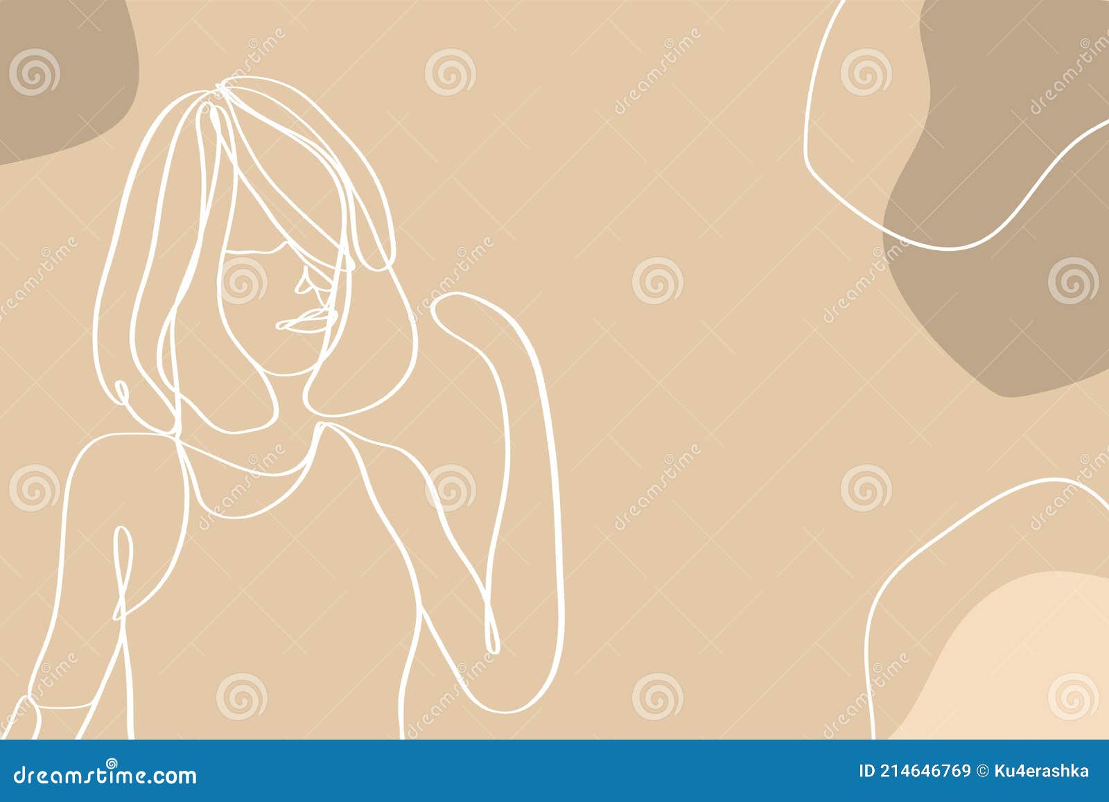 Portrait of a Beautiful Woman Side View. Continuous Line Drawing Stock ...