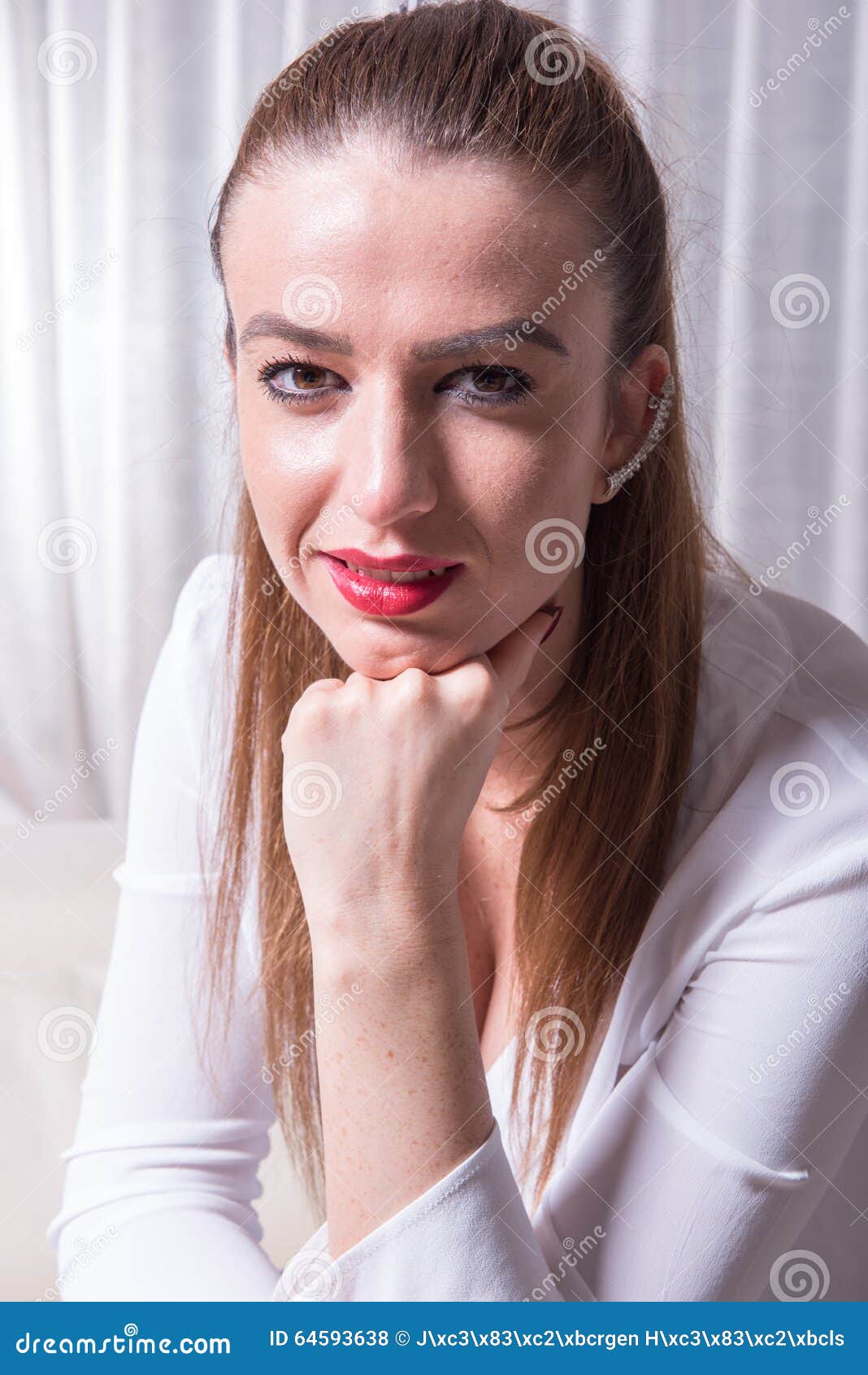 Portrait of a Beautiful Woman Smiling into the Camera Stock Photo ...