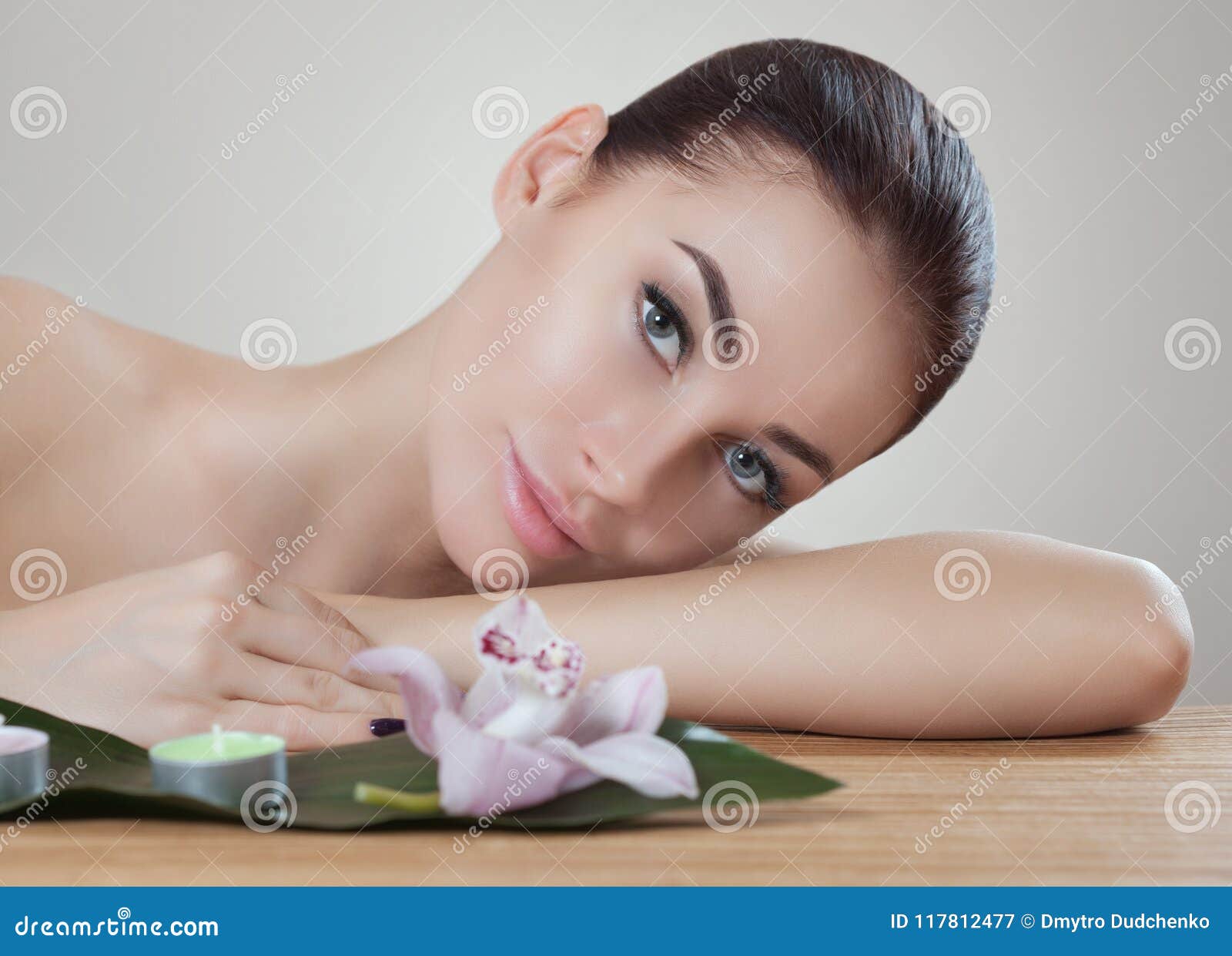 Portrait Of A Beautiful Woman In A Spa Salon In Front Of A Beauty