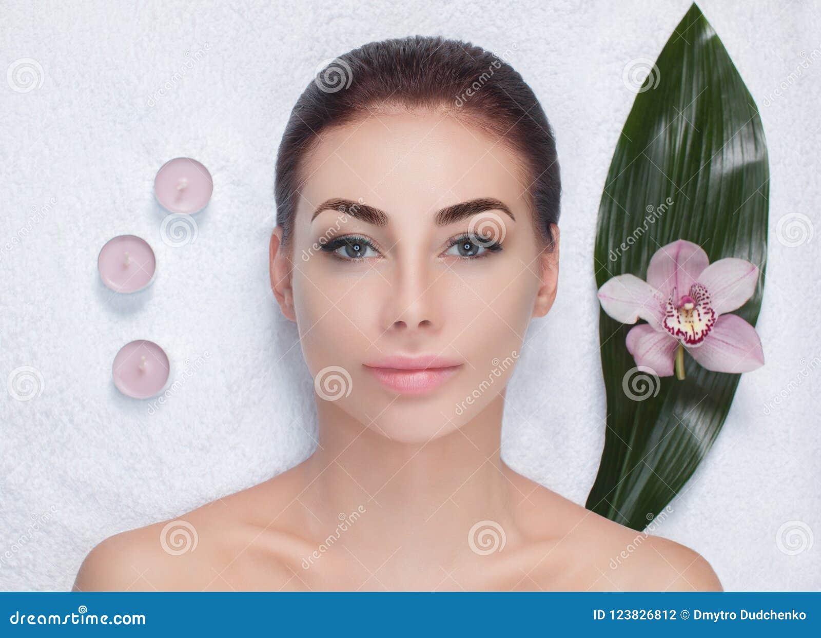 Portrait Of A Beautiful Woman In A Spa Salon In Front Of A Beauty