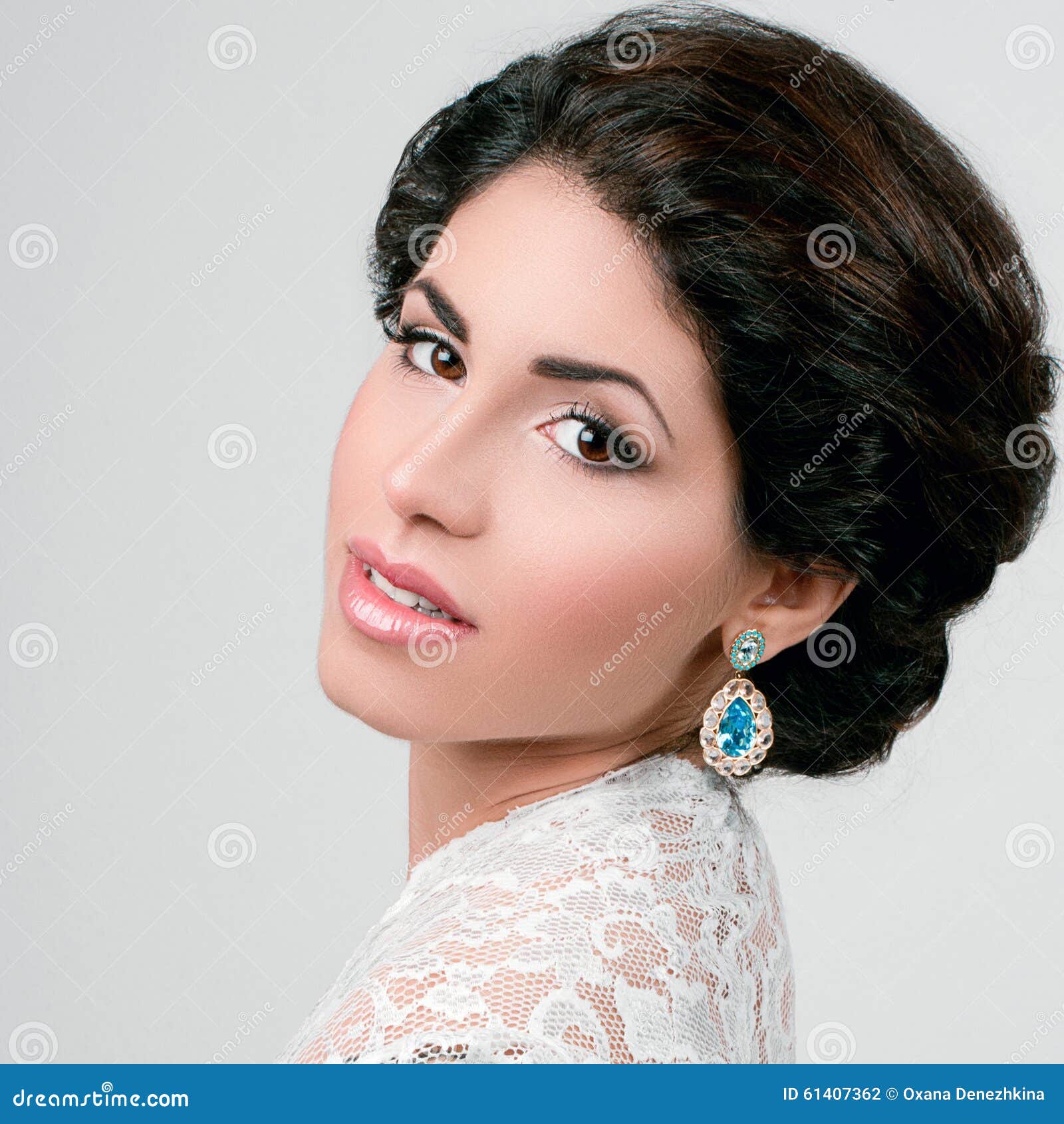 Portrait of Beautiful Woman Wedding Model Stock Photo - Image of ...