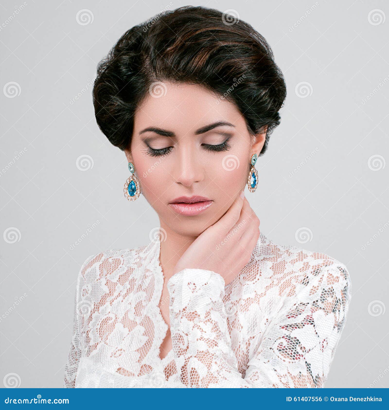 Portrait of Beautiful Woman Wedding Model Stock Photo - Image of ...