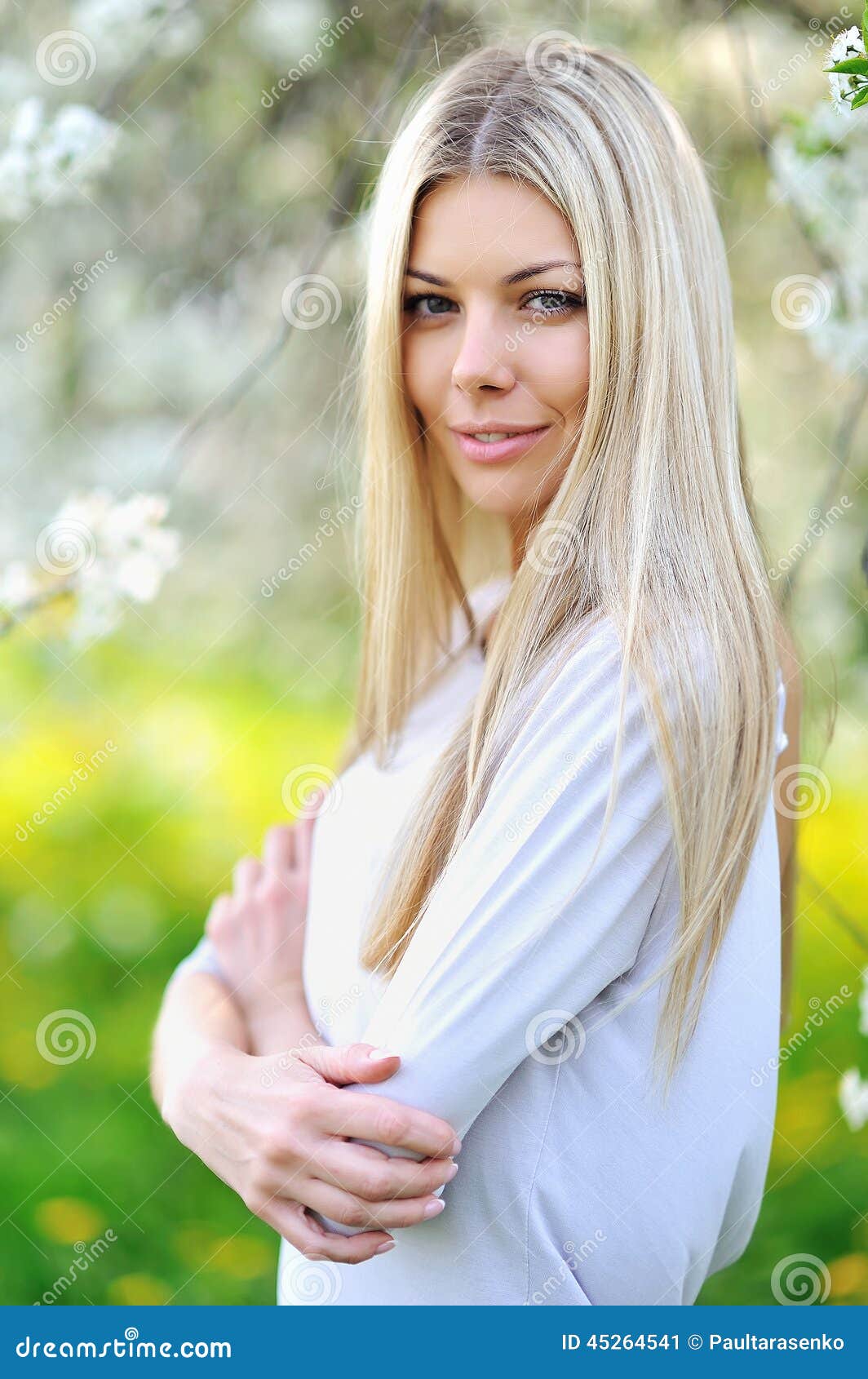 Portrait Of A Beautiful Young Caucasian Woman Outdoor Stock Image