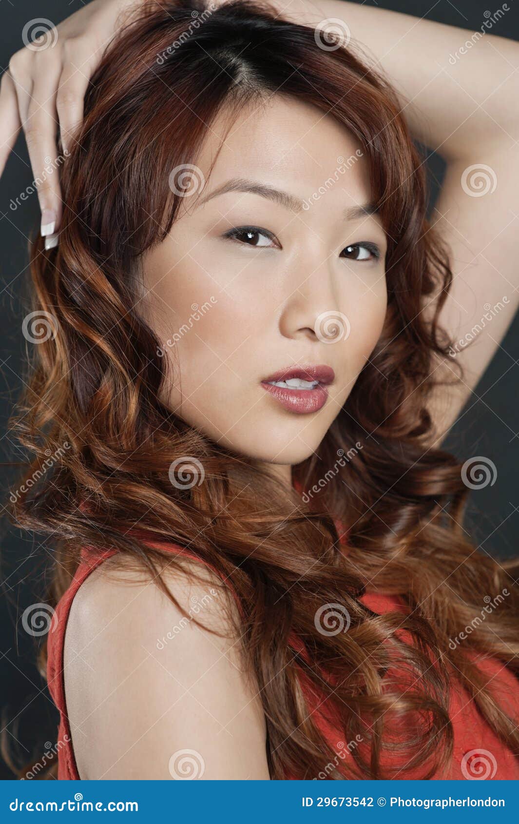 Portrait of Beautiful Young Chinese Woman with Hand in Hair Stock Photo ... Portrait of Beautiful Young Chinese Woman with Hand in Hair Stock Photo ...