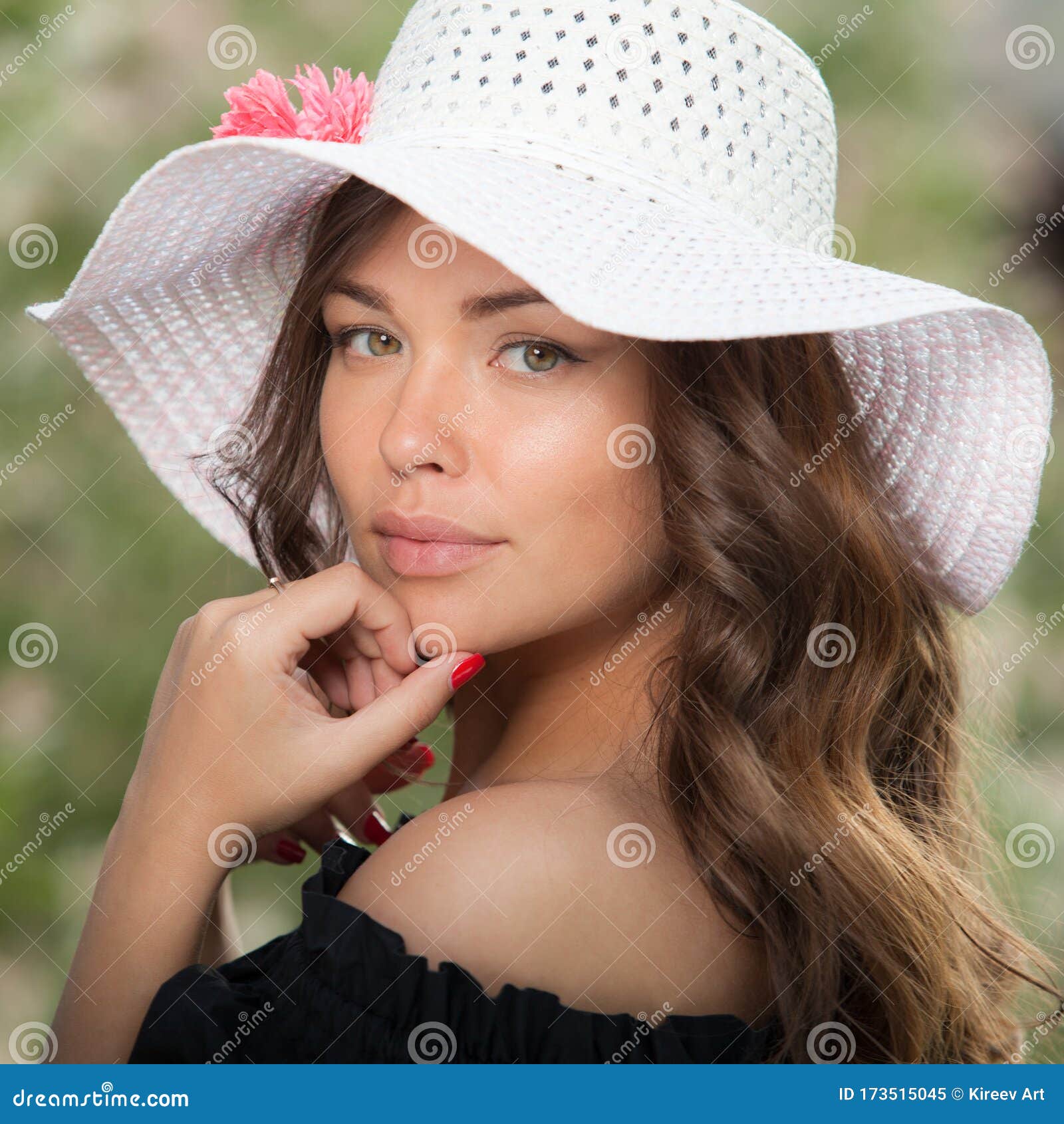 Portrait of Beautiful Young Girl Posing Outside. Stock Image - Image of ...