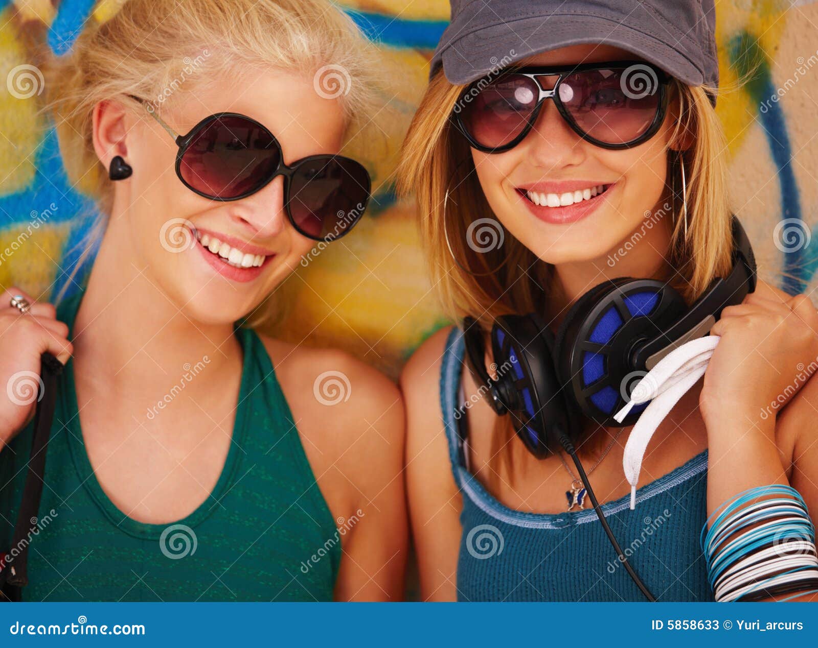 Portrait of Beautiful Young Girls Having Fun Stock Image - Image of ...