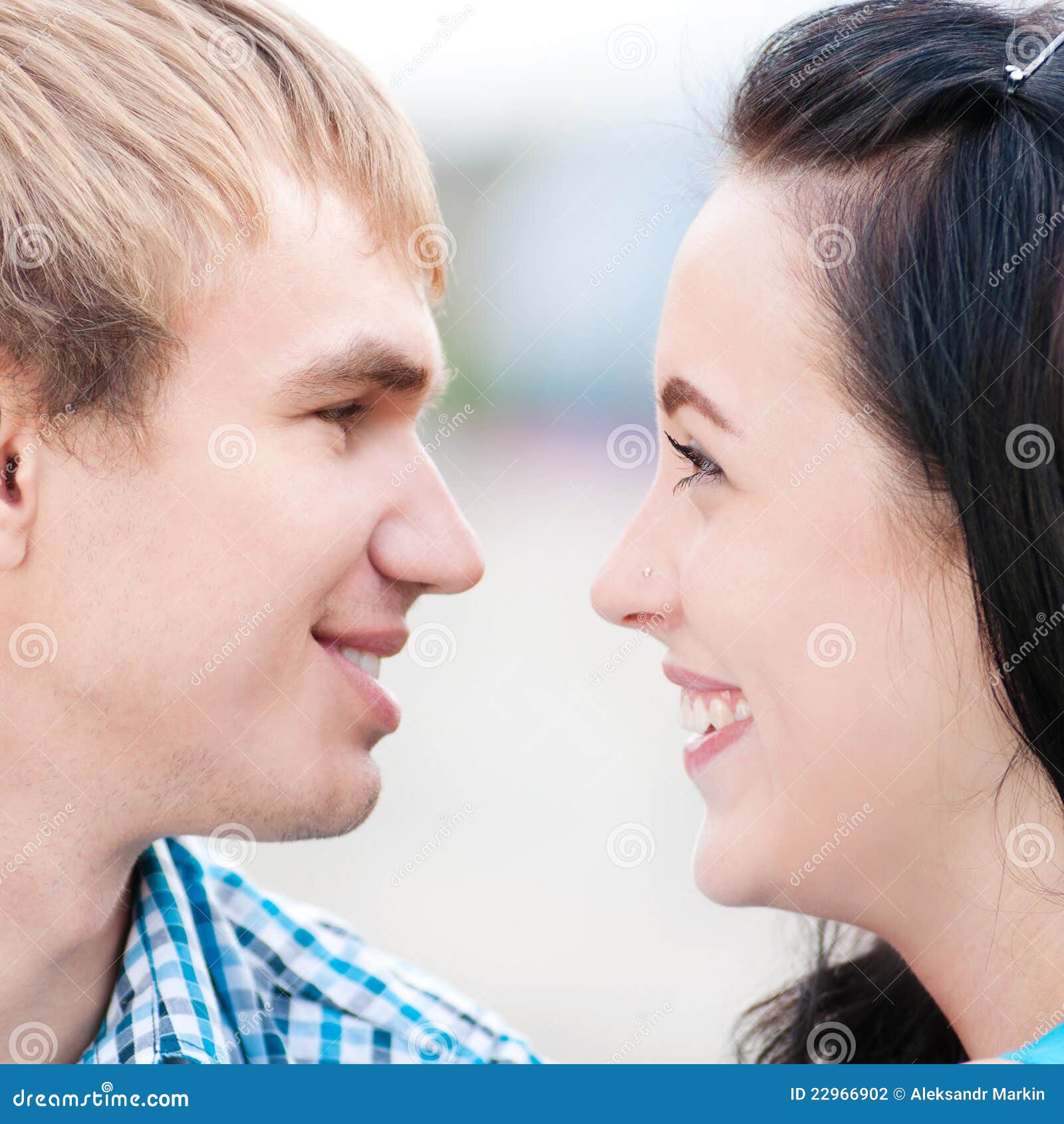 Portrait of a Beautiful Young Happy Smiling Couple Stock Photo - Image ...