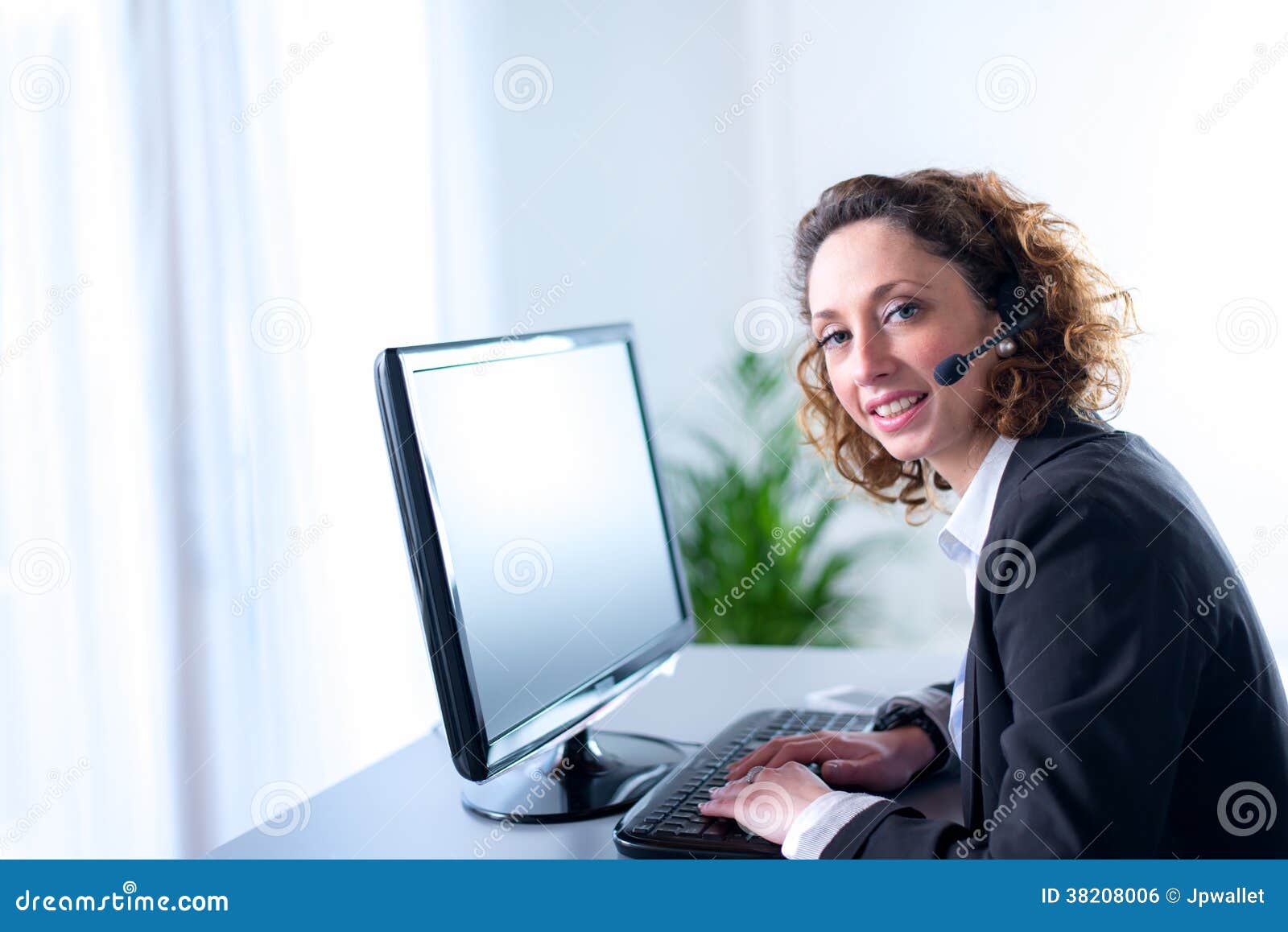 Portrait of a Beautiful Young Secretary at Work Stock Photo - Image of ...