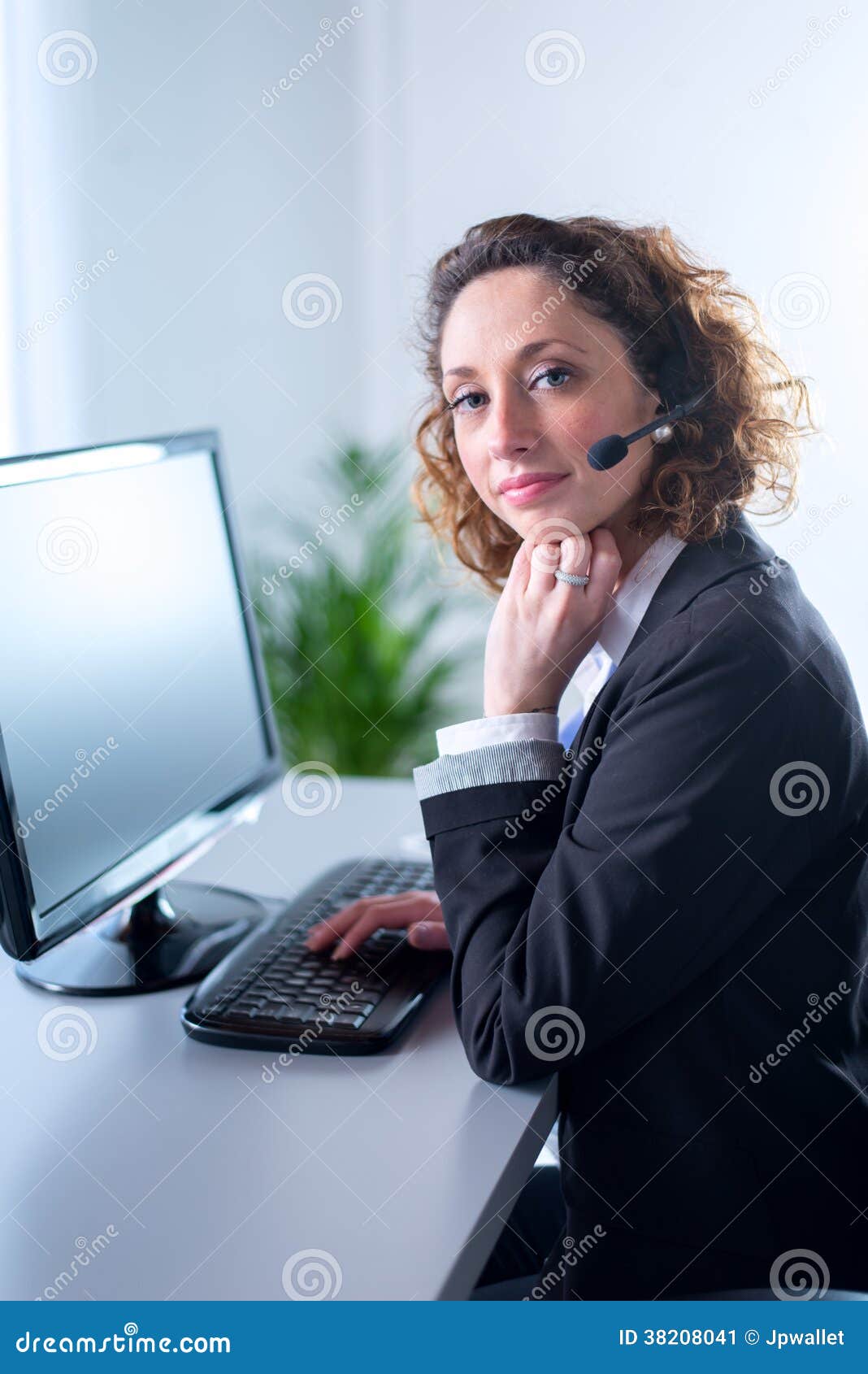 Portrait of a Beautiful Young Secretary at Work Stock Image - Image of ...