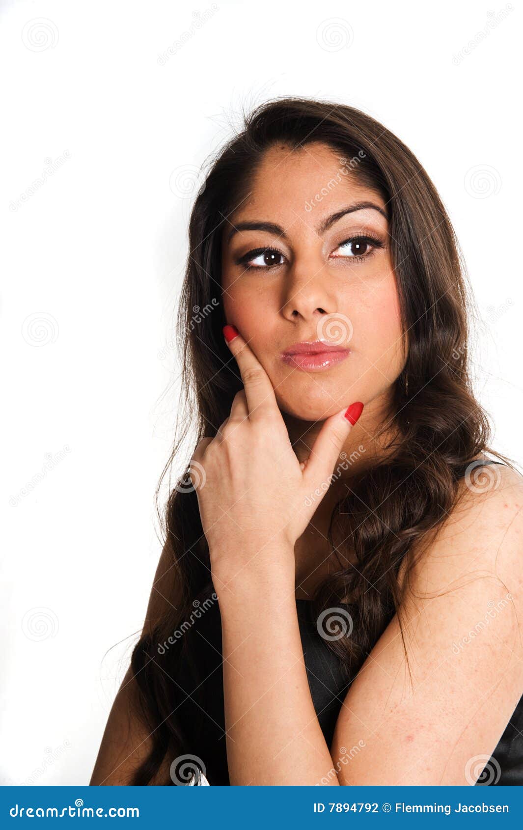 Portrait of a Beautiful Young Thoughtful Girl Stock Photo - Image of ...