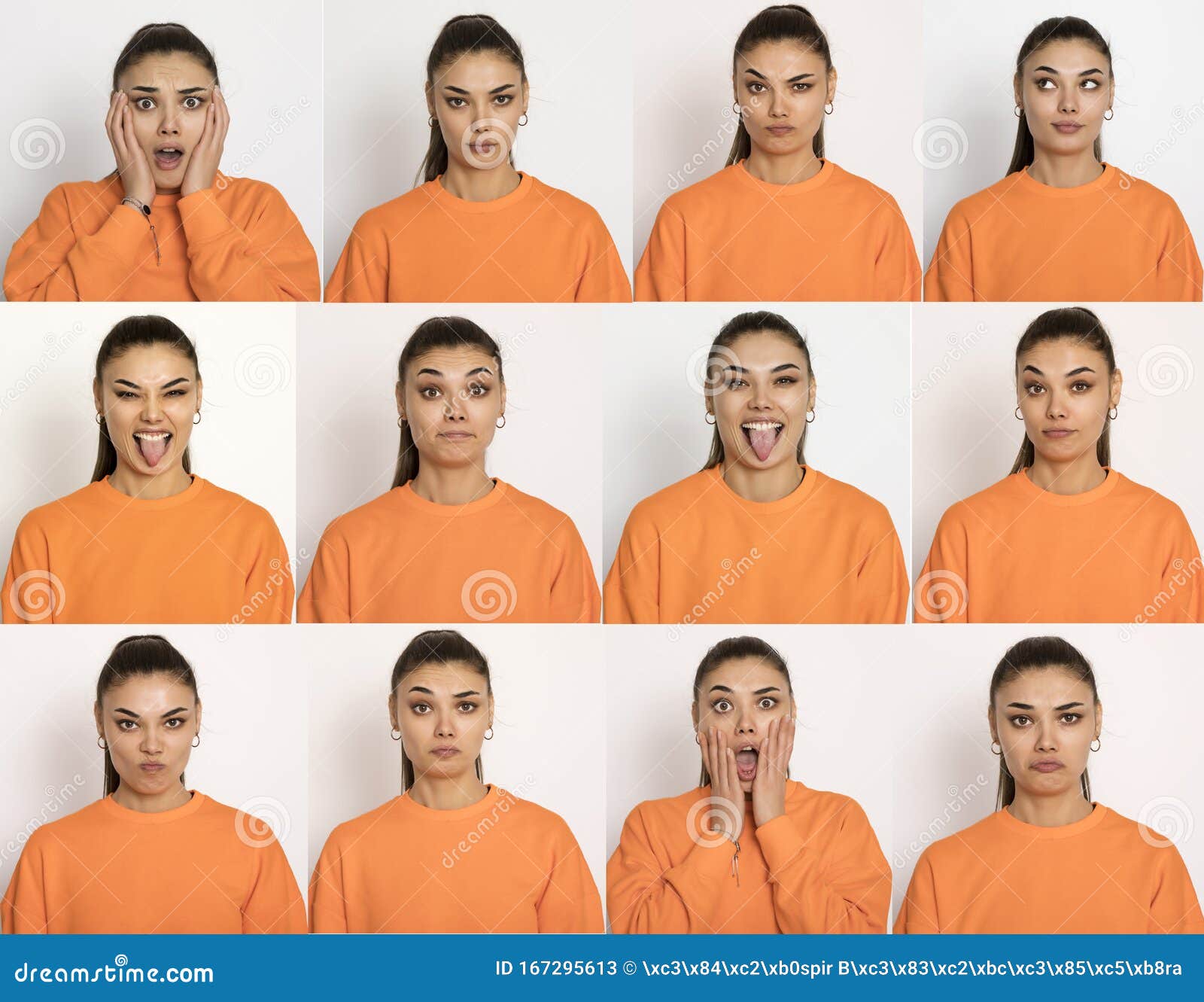 Portrait of a Beautiful Young Woman Expression. Stock Image - Image of ...