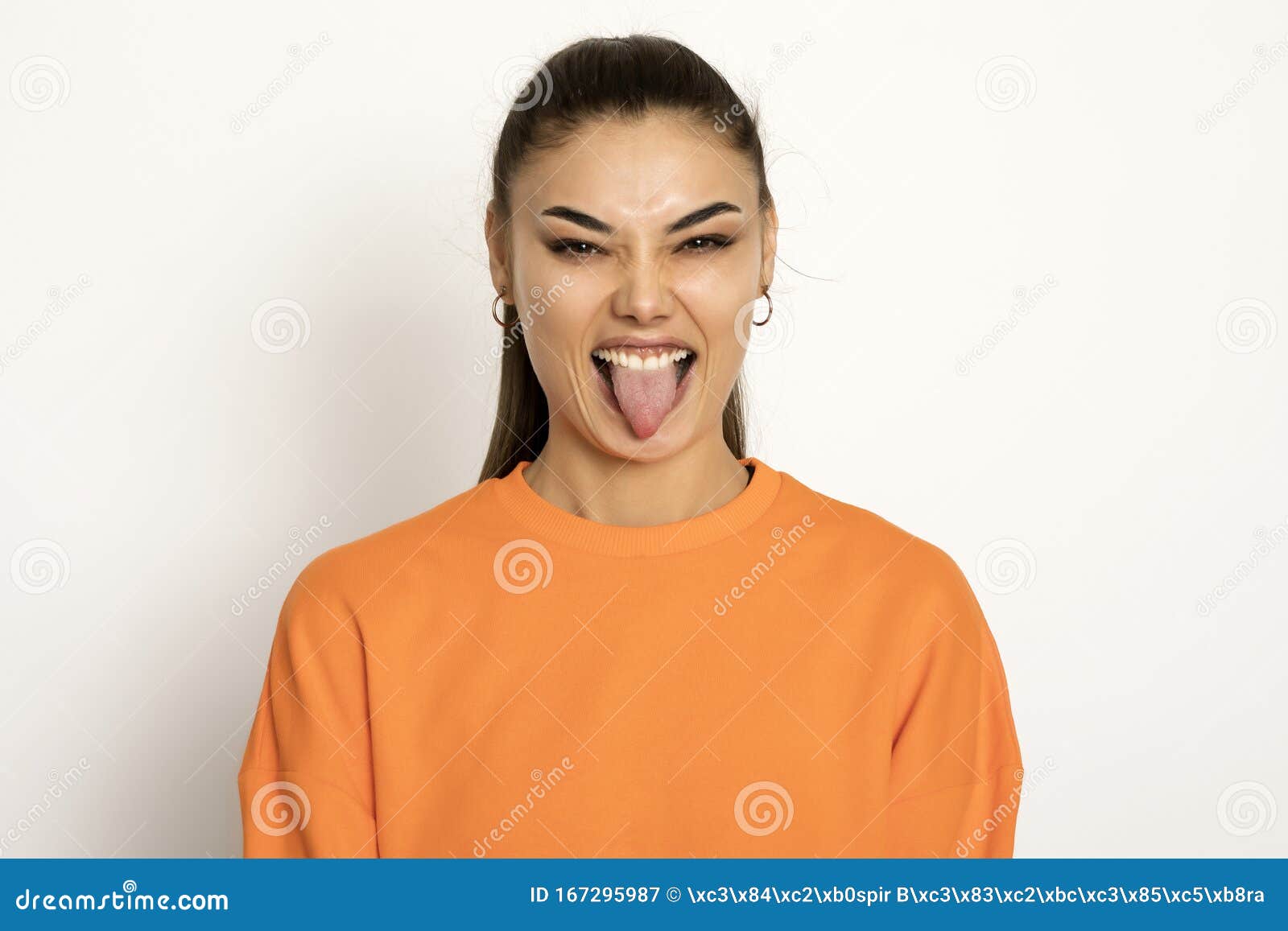 Portrait of a Beautiful Young Woman Expression. Stock Image - Image of ...