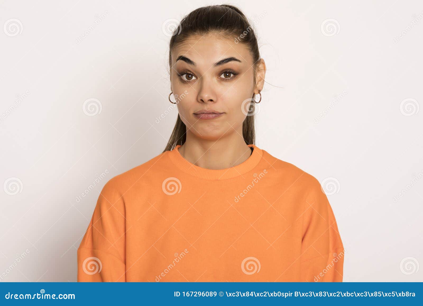 Portrait of a Beautiful Young Woman Expression. Stock Image - Image of ...