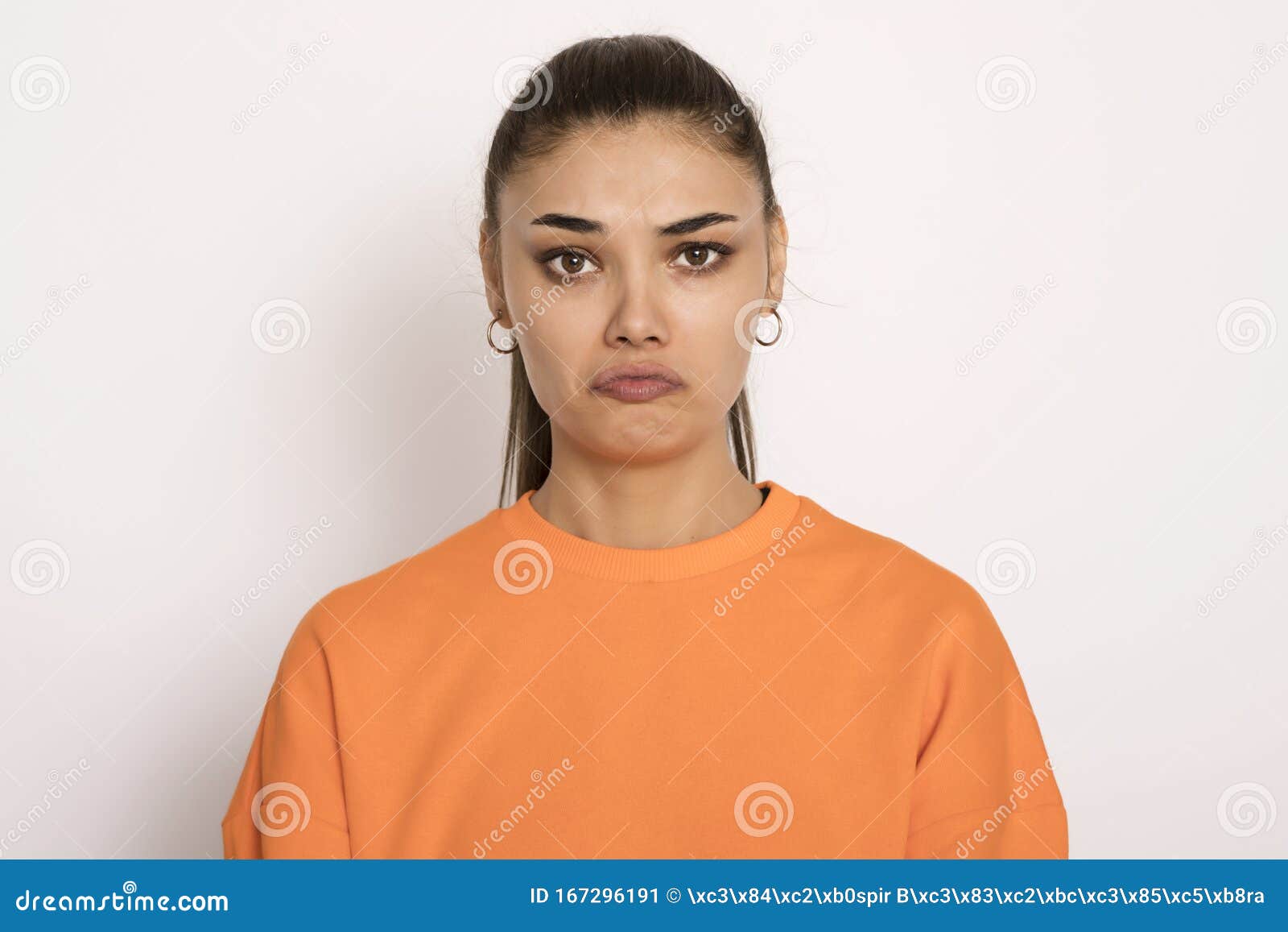 Portrait of a Beautiful Young Woman Expression. Stock Image - Image of ...