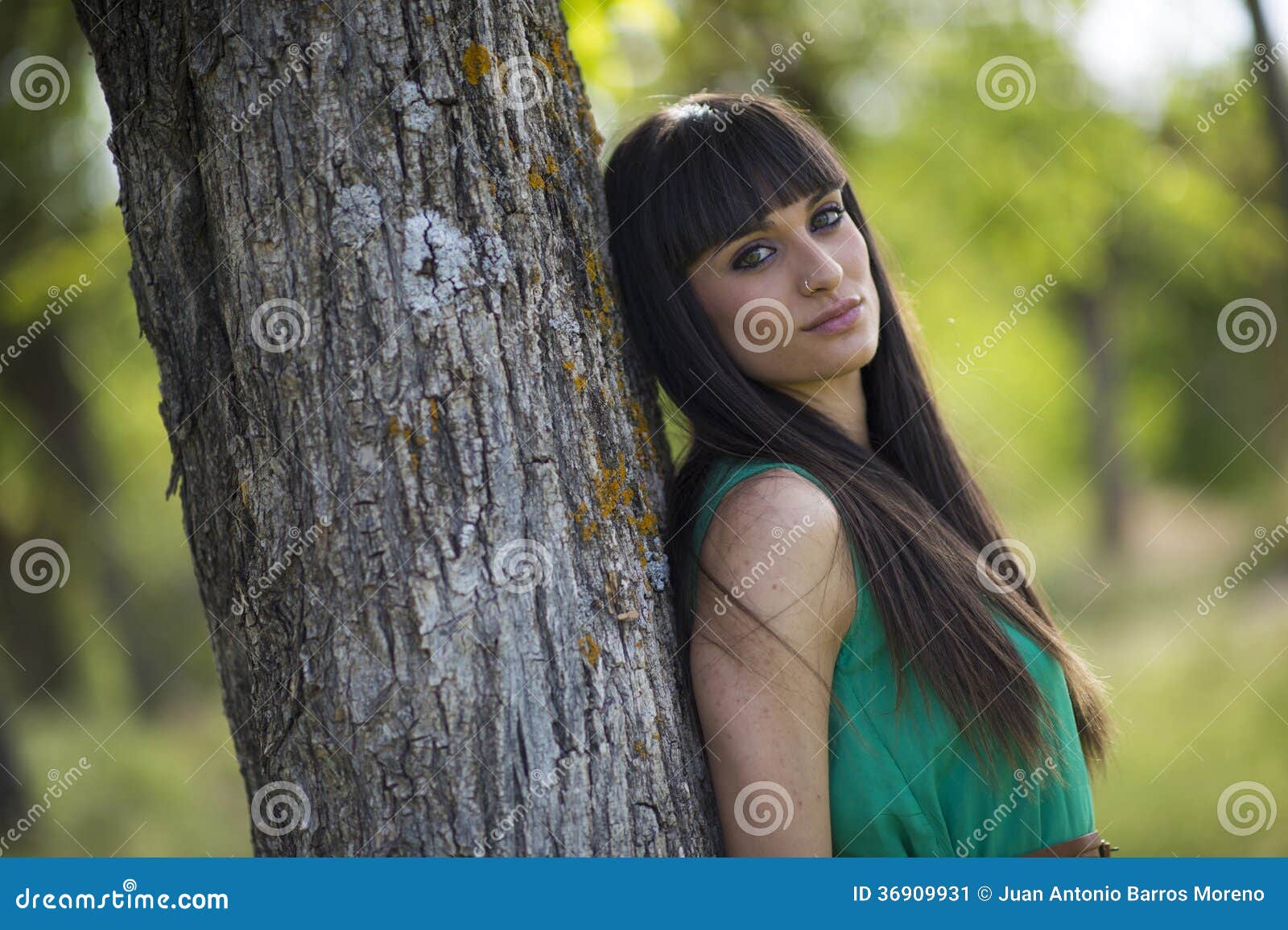 Portrait of a Beautiful Young Woman Staring at Camera. Stock Image ...