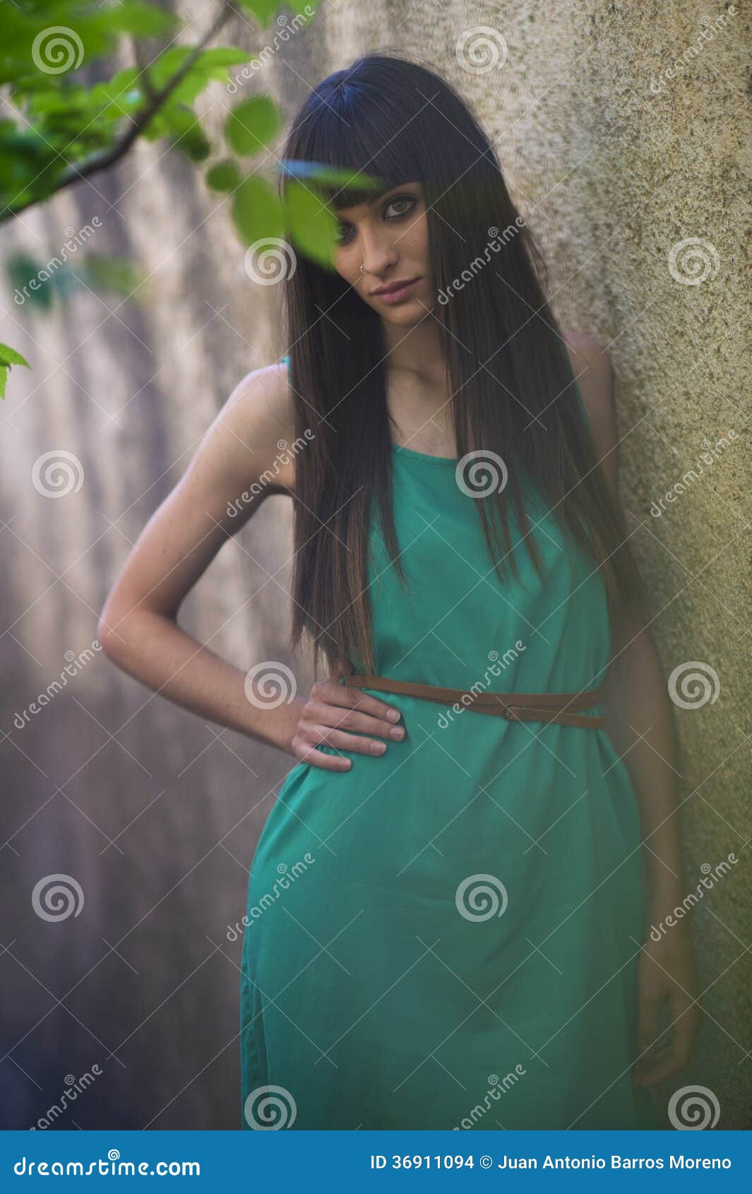 Portrait of a Beautiful Young Woman Staring at Camera. Stock Photo ...