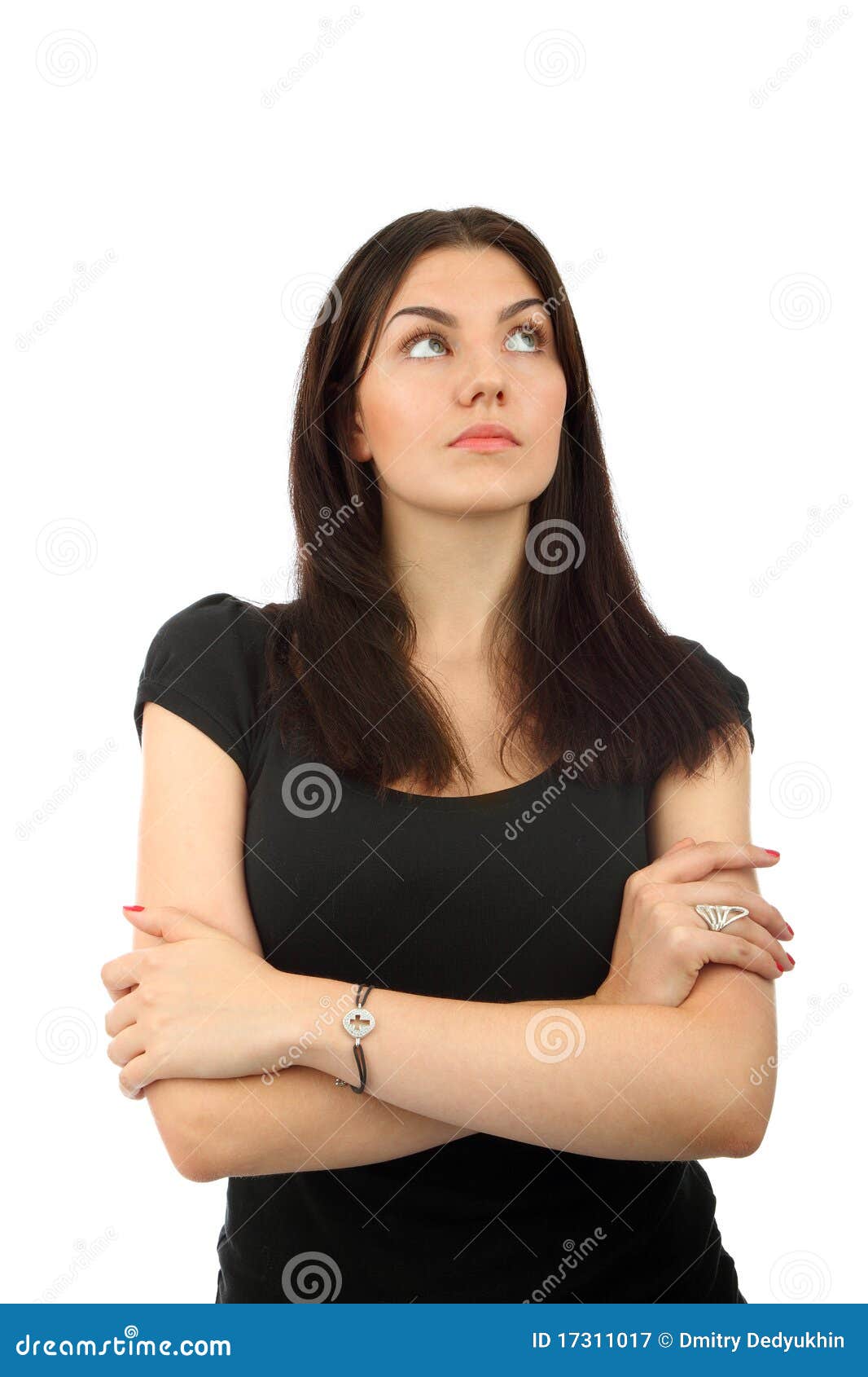 Portrait of a Beautiful Young Woman Thinking Stock Image - Image of ...