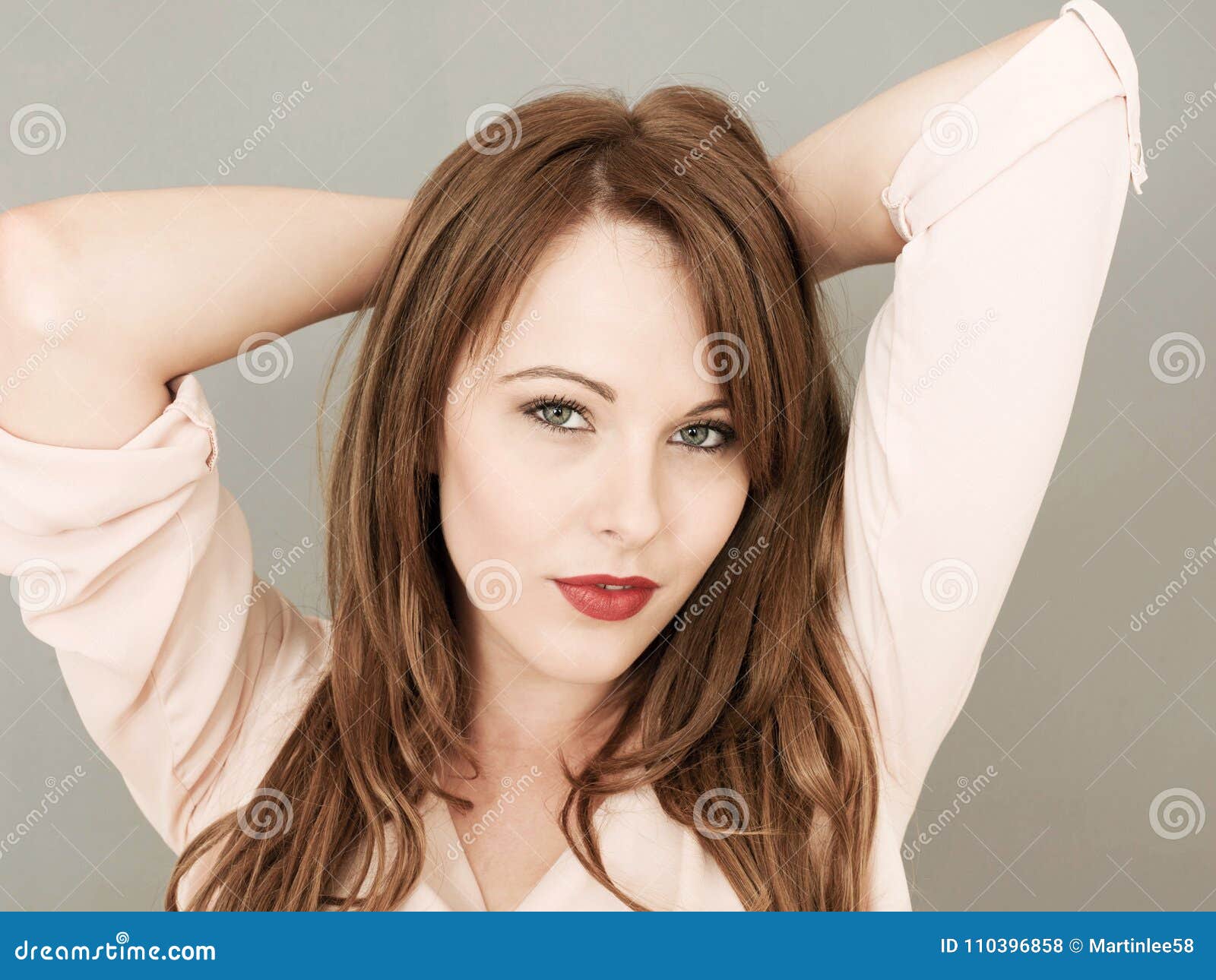 Portrait of a Beautiful Young Woman Thoughtful and Relaxed with Stock ... Portrait of a Beautiful Young Woman Thoughtful and Relaxed with Stock ...