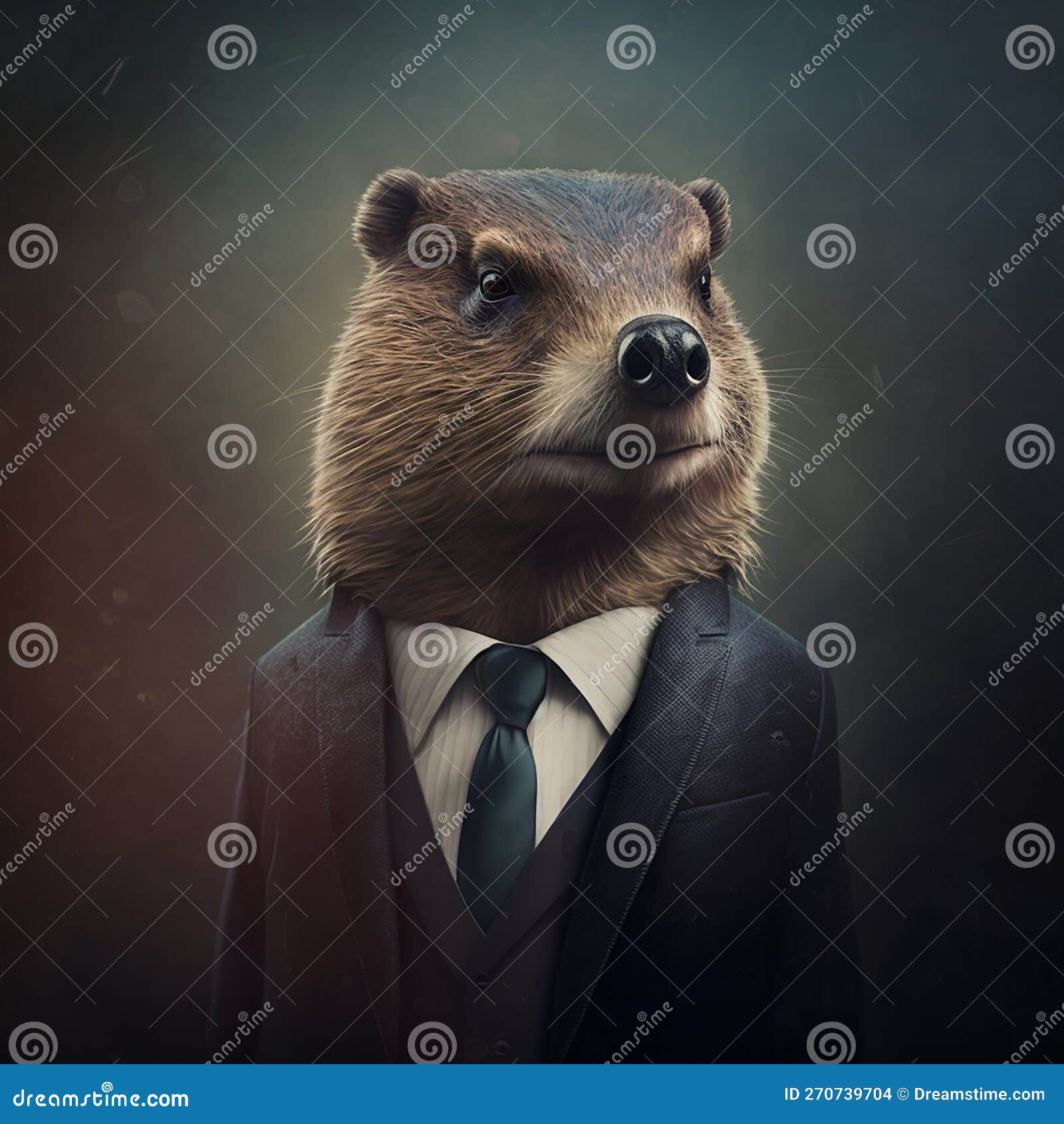 Portrait of a Beaver Dressed in a Formal Business Suit Stock ...
