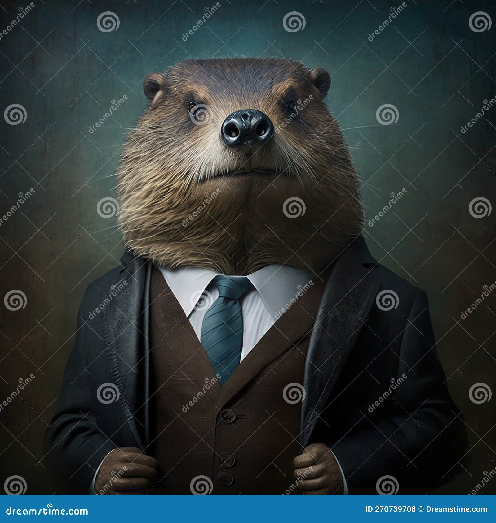 Portrait of a Beaver Dressed in a Formal Business Suit Stock ...