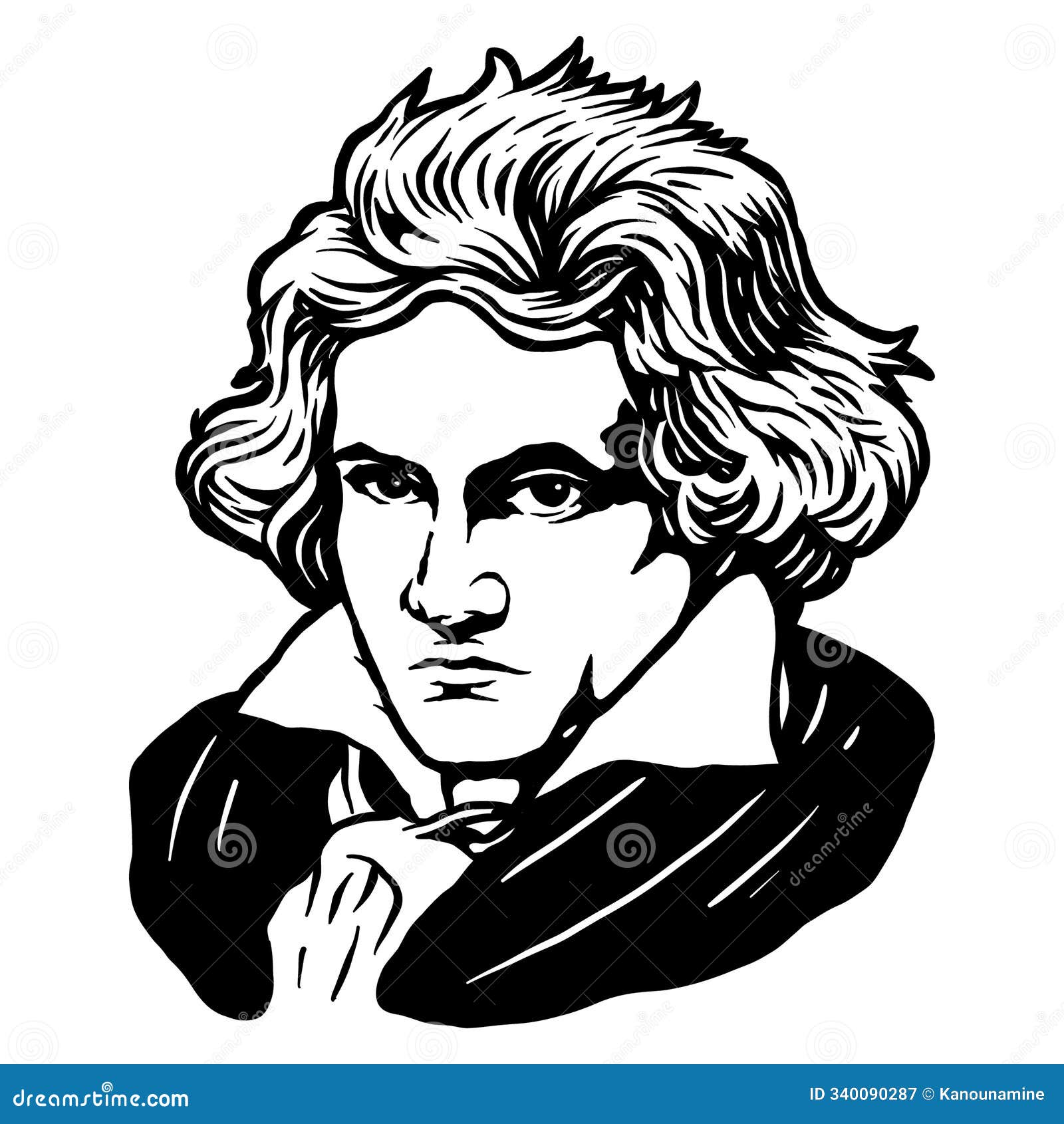 Portrait of Beethoven - Vector Illustration Editorial Photography ...