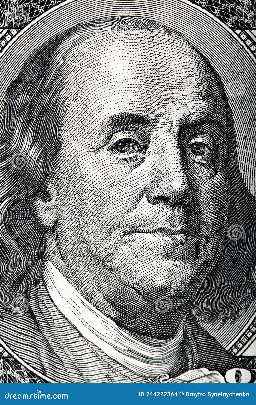 Portrait of Benjamin Franklin on the Hundred Dollar Bill Editorial ...
