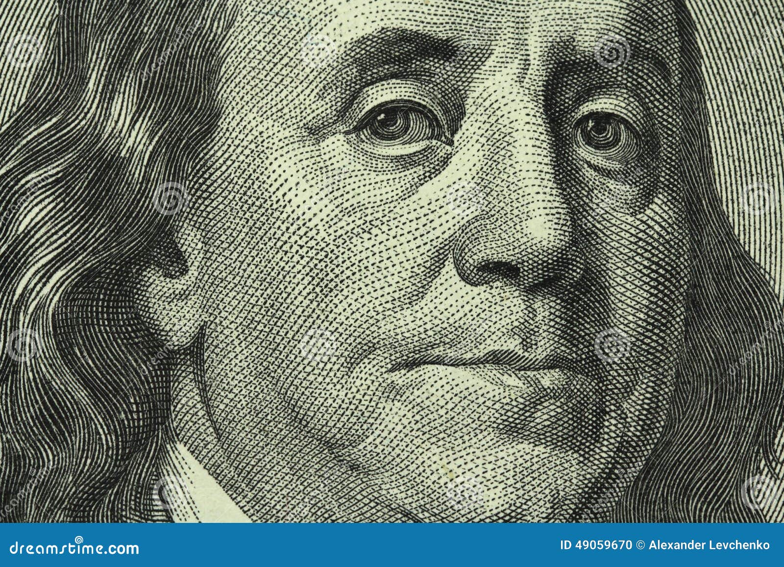 Portrait of Benjamin Franklin on the Hundred Dollar Bill Stock Photo ...