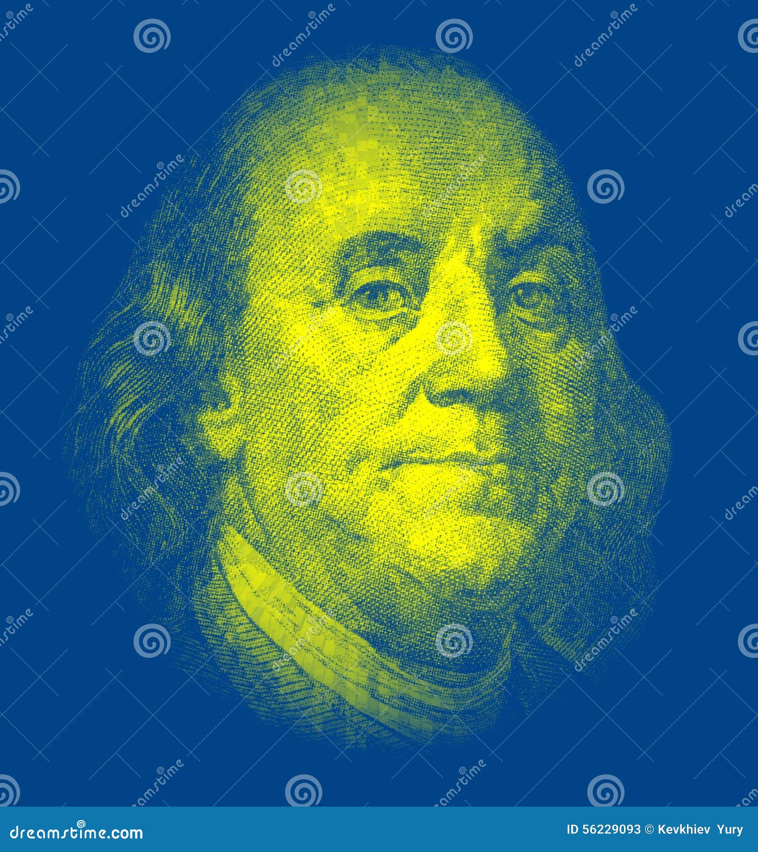 Portrait of Benjamin Franklin Stock Image - Image of paper, head: 56229093