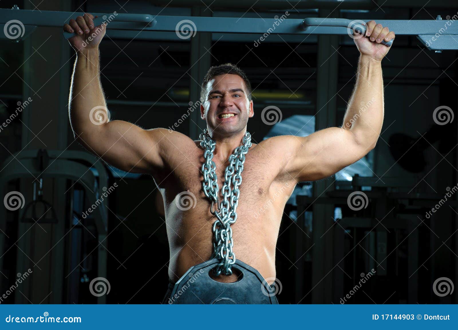 Portrait of Big Muscular Man Stock Image - Image of building, indoors ...