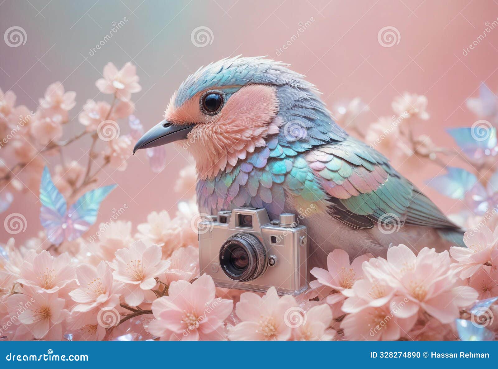 A Portrait of a Bird in the Style Vintage Toy Camera Effect Stock ...