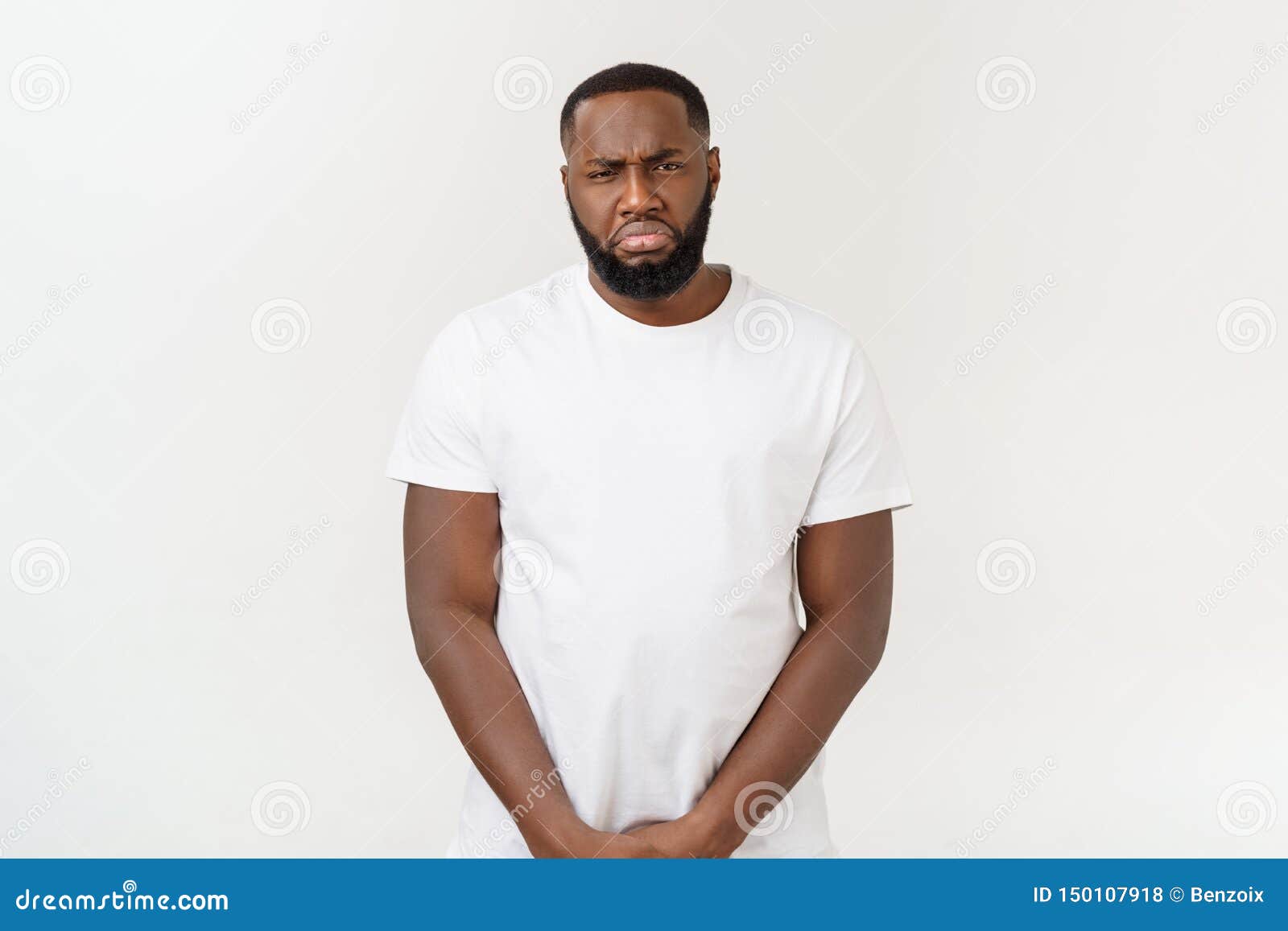 Portrait Black African American Man Sad Expression Stock Photo - Image ...