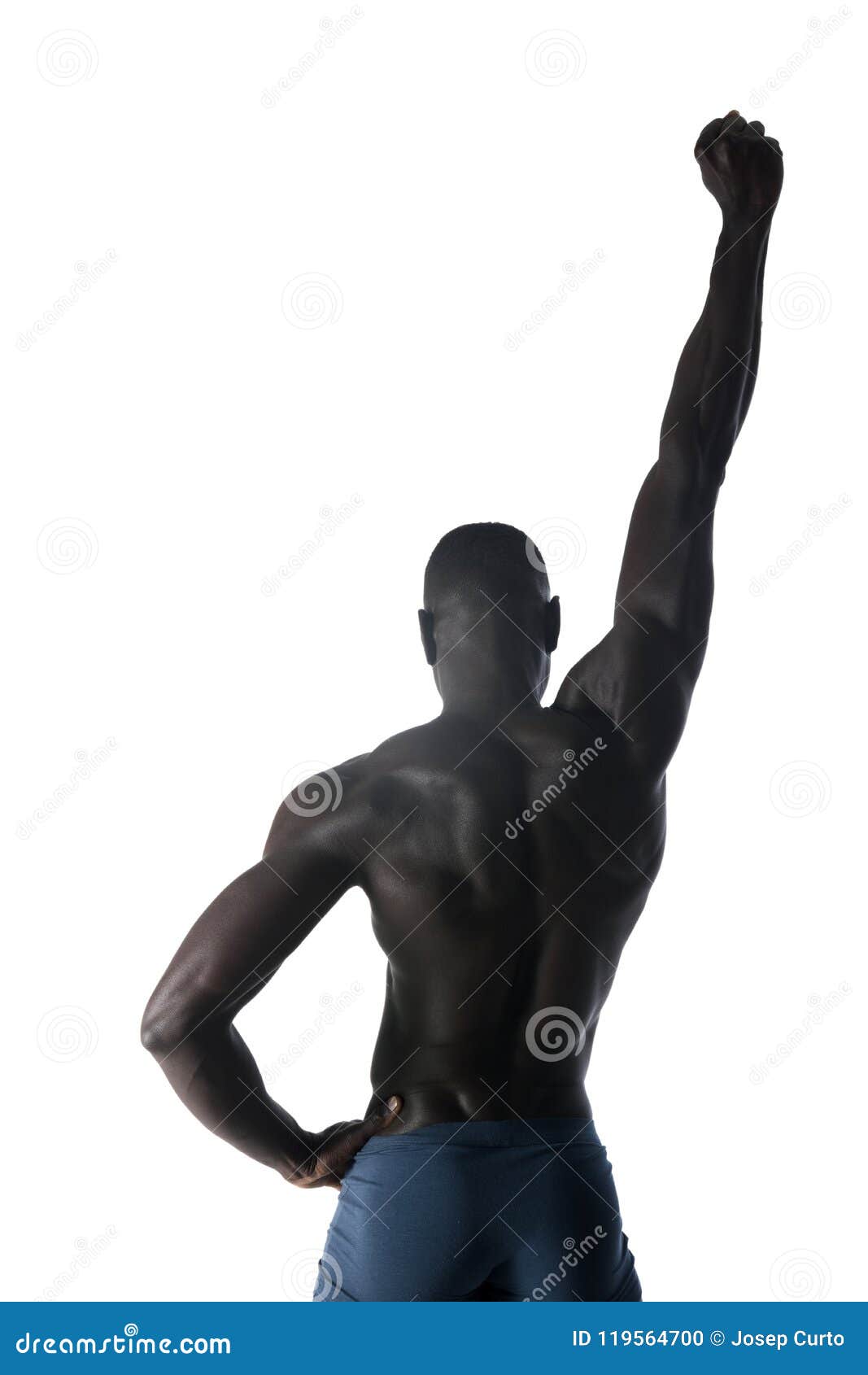 Portrait of a Black Athletic Man on His Back Stock Photo - Image of ...