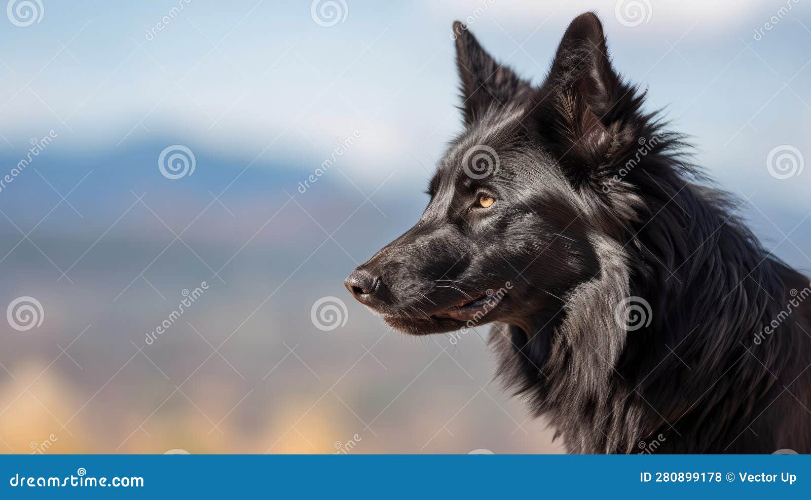 Portrait of a Black Canadian Wolf. Generative AI. Stock Illustration ...