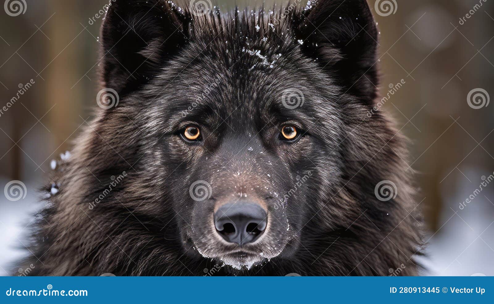 Portrait of a Black Canadian Wolf. Generative AI. Stock Illustration ...