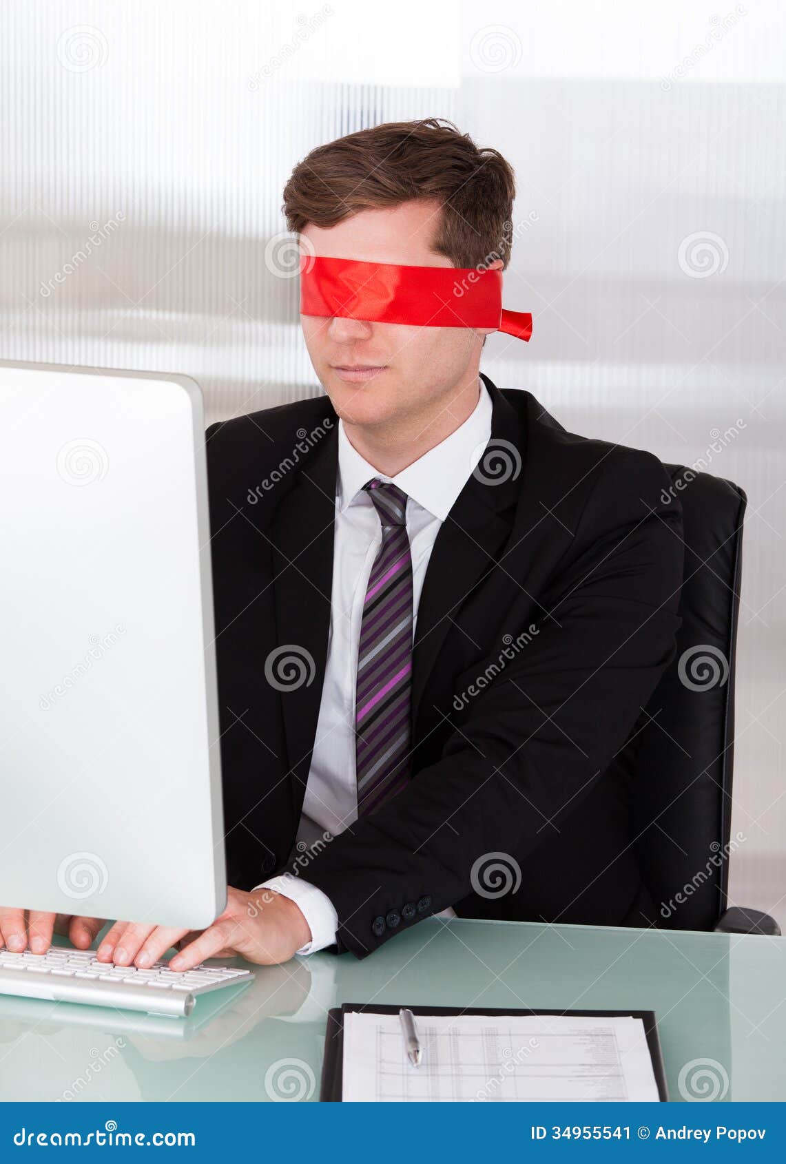 Portrait of Blindfold Businessman Stock Image - Image of corporate ...
