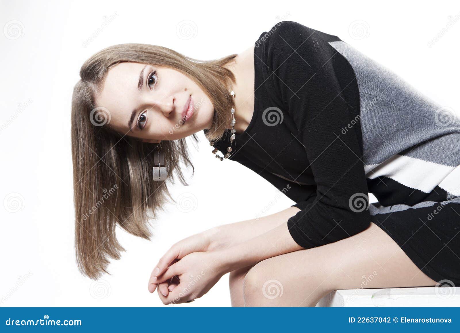 Portrait of Blond Calm Woman Stock Photo - Image of birthmark, modern ...