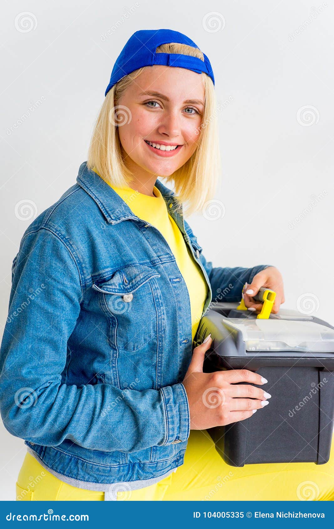 Girl with tools stock image. Image of happy, equipment - 104005335