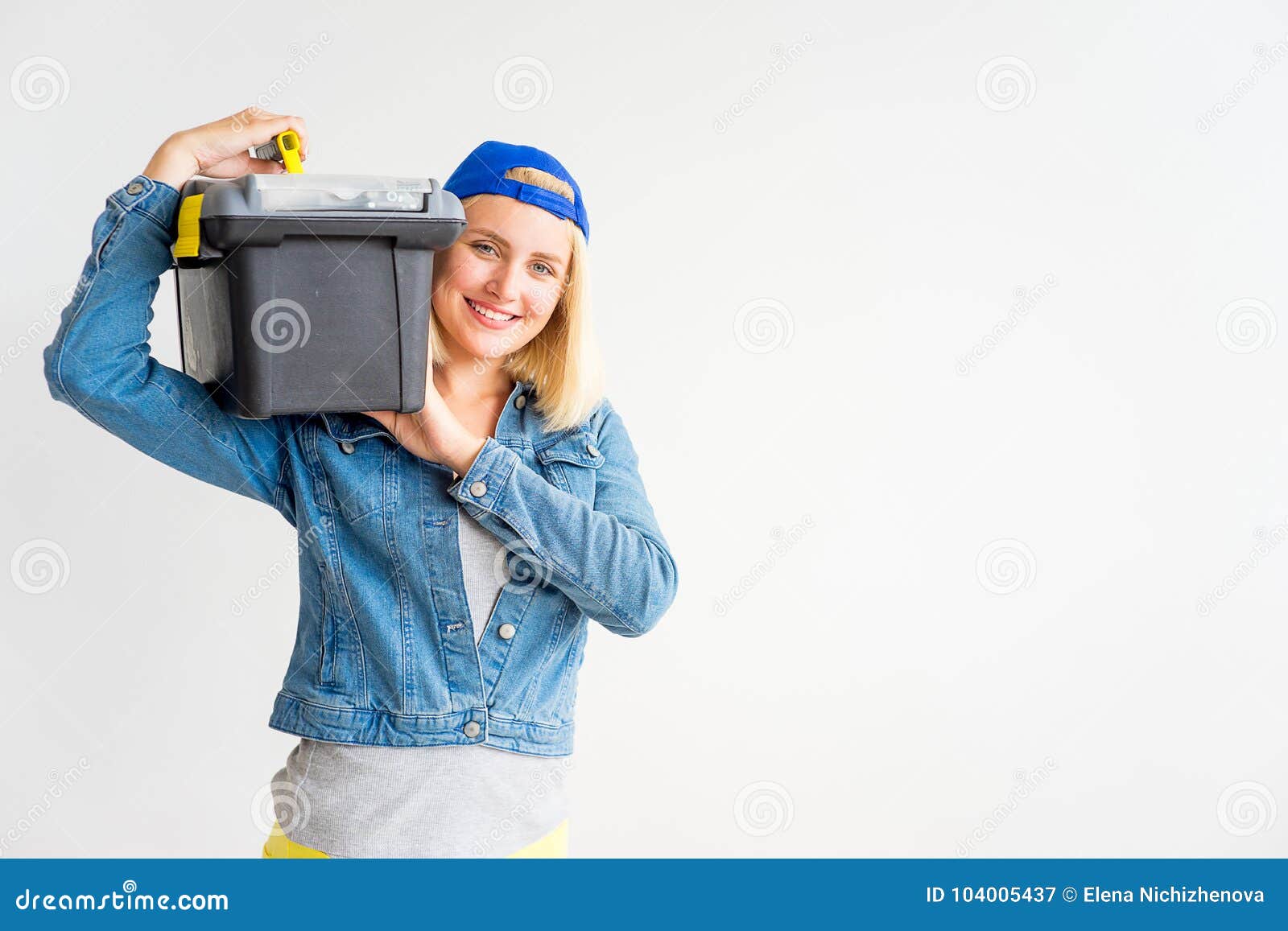 Girl with tools stock image. Image of improvement, labor - 104005437