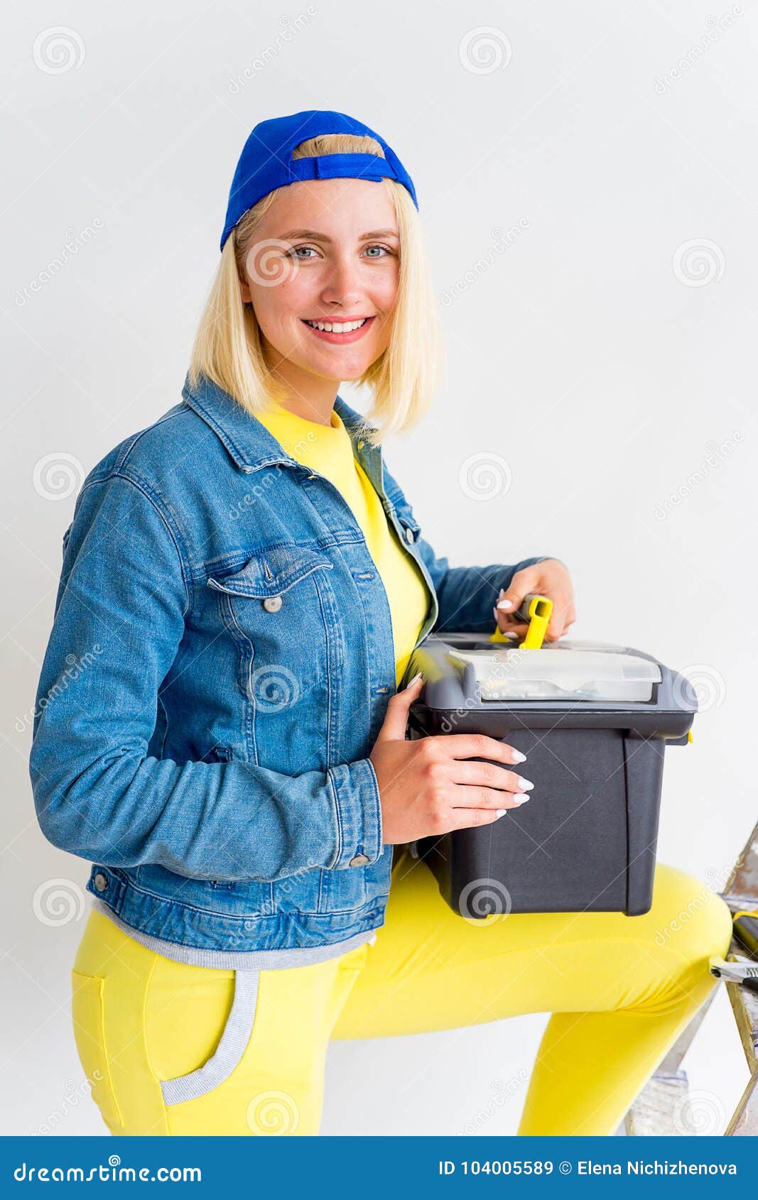 Girl with tools stock image. Image of construction, female - 104005589