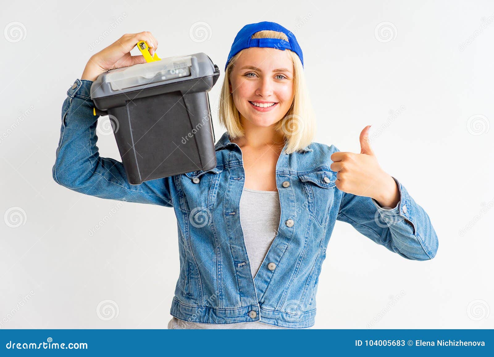 Girl with tools stock image. Image of blond, lady, build - 104005683