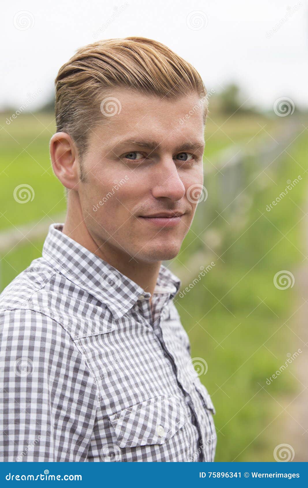 Portrait of Blond Man in Nature Stock Image - Image of model, adult ...