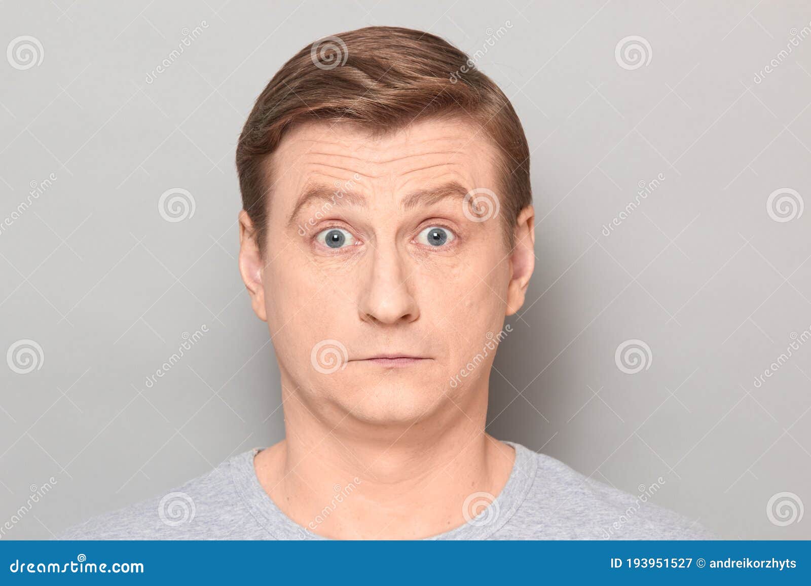 Portrait of Blond Mature Man with Surprised Perplexed Expression Stock ...