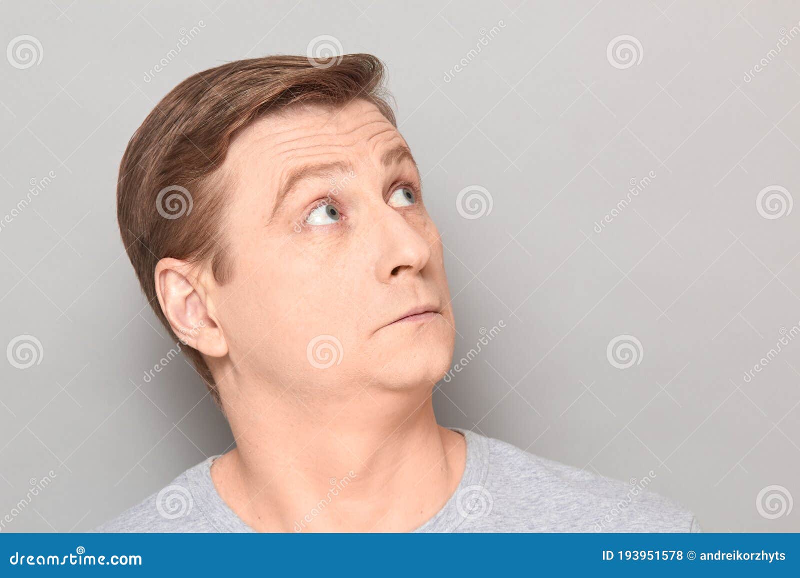 Portrait of Blond Mature Man with Surprised Perplexed Expression Stock ...