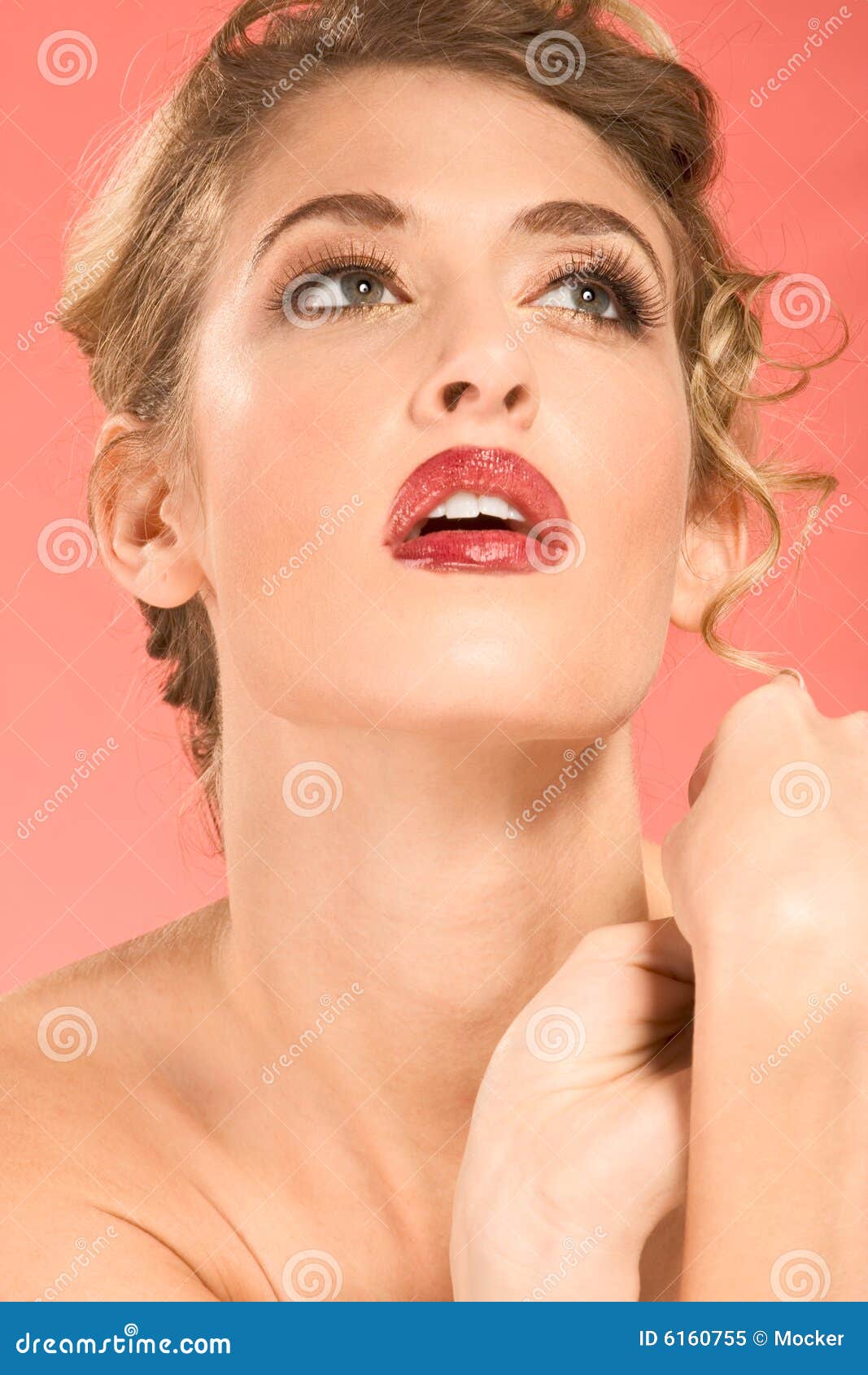 Portrait of Blonde Wearing Dramatic Make Up Stock Image - Image of hair ...